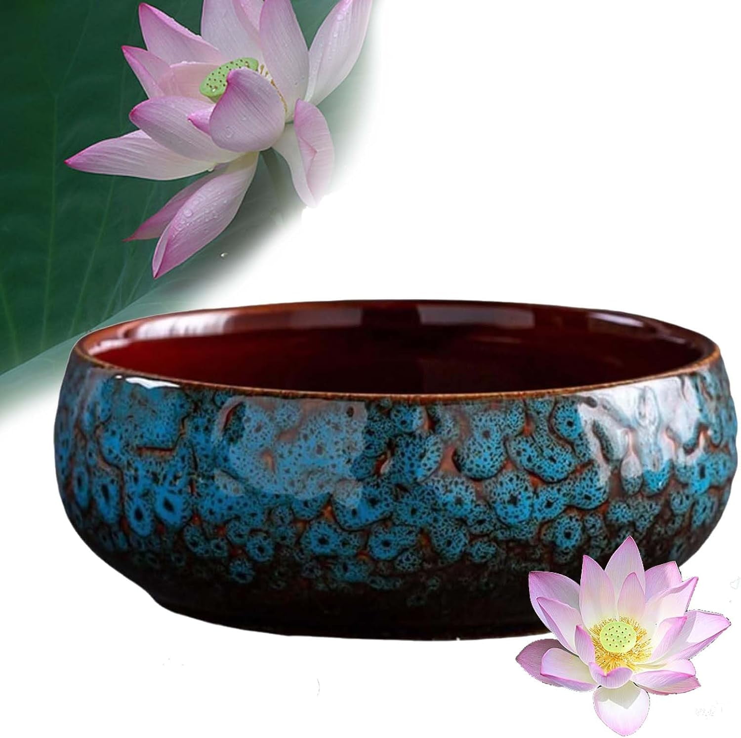 Lotus Bowl Planter, Ceramic Lotus Flower Bowl, Retro Ceramic The Sacred ...