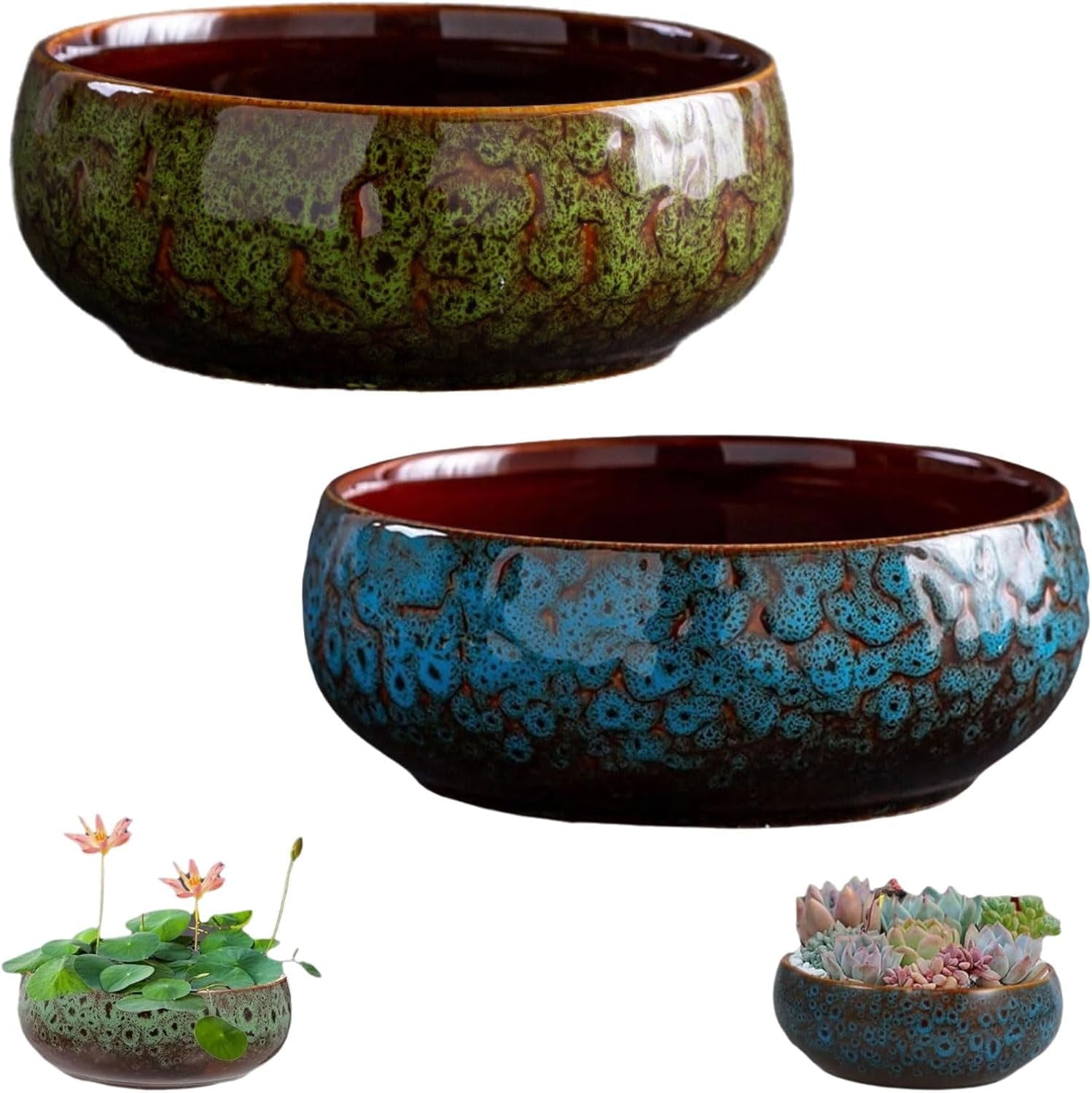 Lotus Bowl Planter, Ceramic Lotus Flower Bowl, Retro Lotus Bowl, Lotus ...