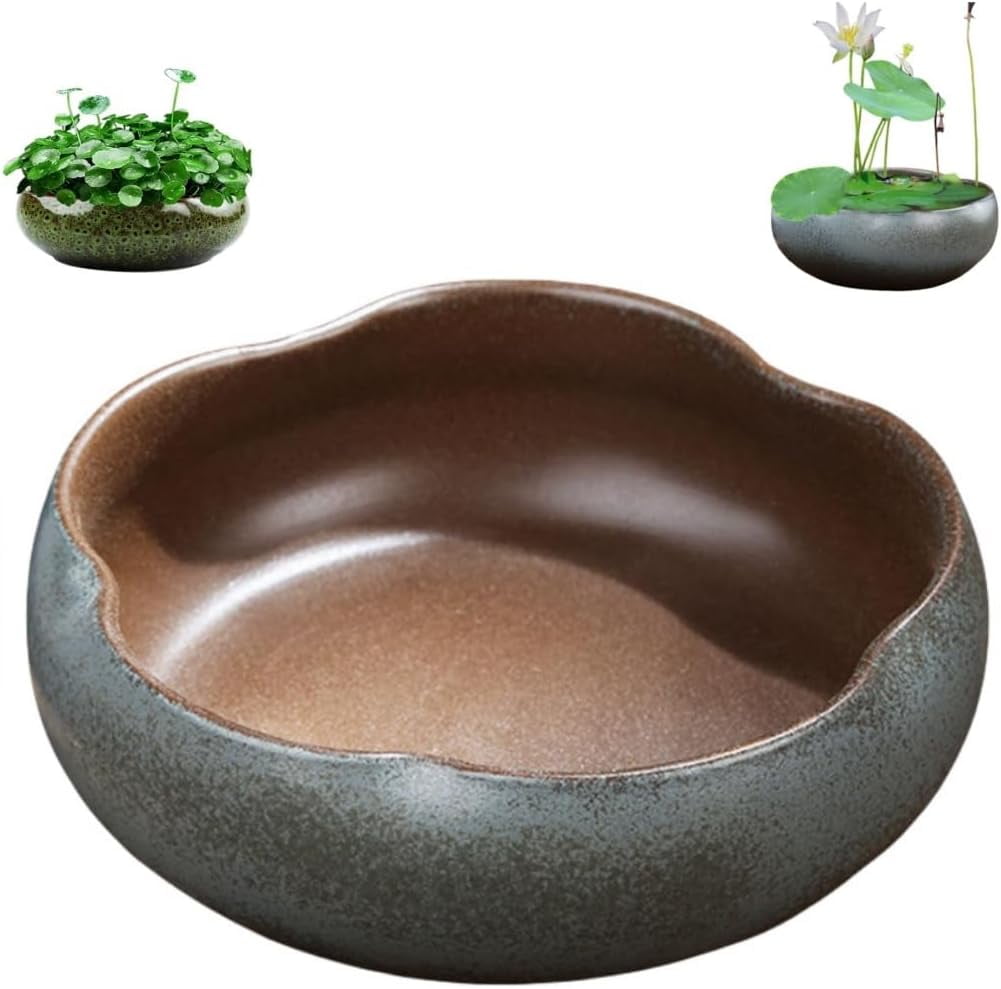 Lotus Bowl Planter, Ceramic Lotus Flower Bowl, Round Lotus Bowl, Lotus ...