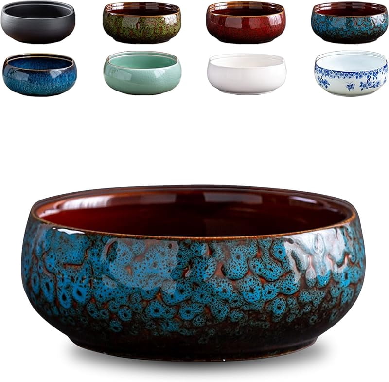 Lotus Bowl Planter Flower Pot: Ceramic Planter Pots for Indoor Outdoor ...