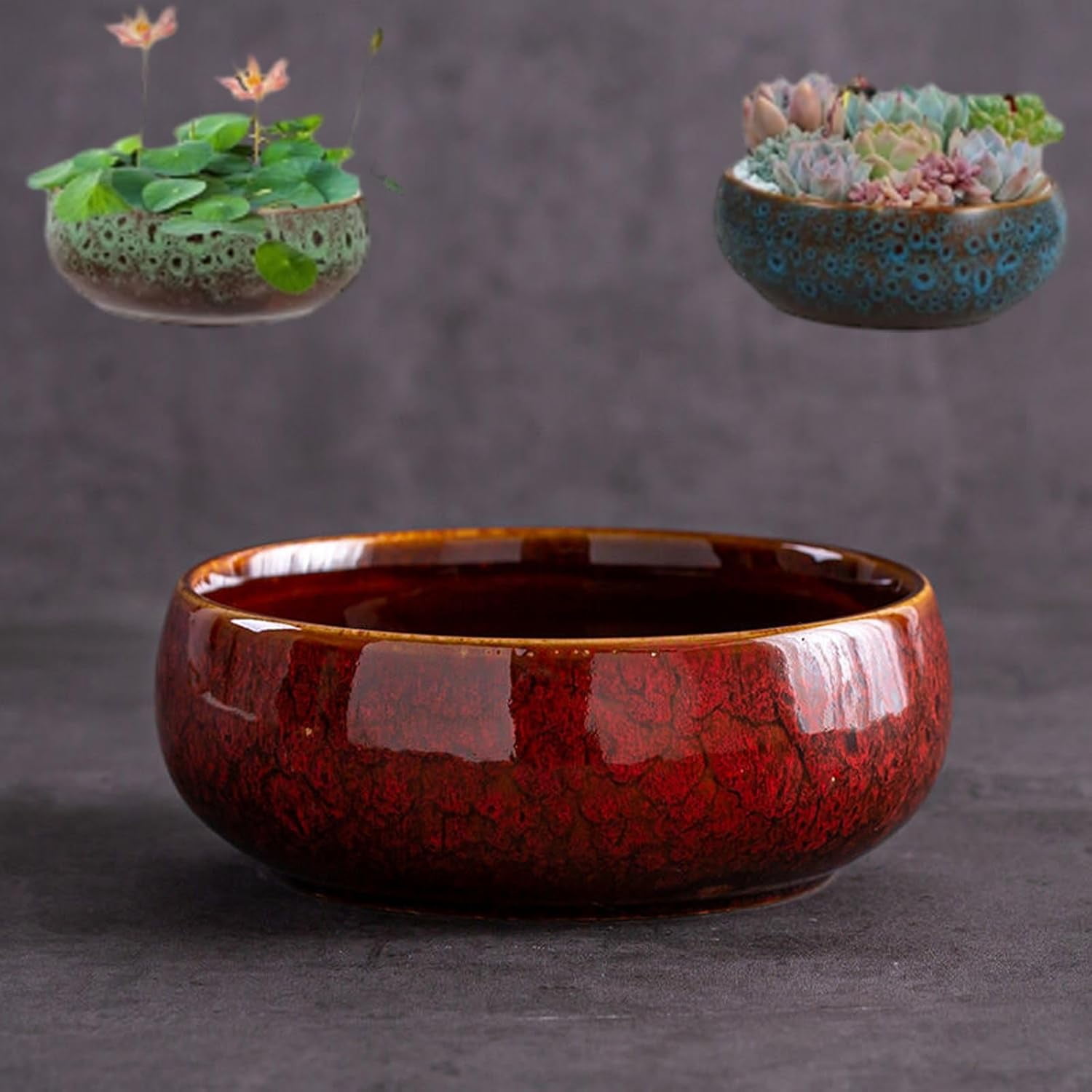 Lotus Bowl Planter, Lotus Bowl Planter with Stand, Ceramic Lotus Flower ...