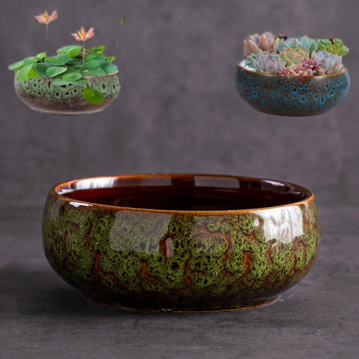 Lotus Bowl Planter, Lotus Bowl Planter with Stand, Ceramic Lotus Flower ...