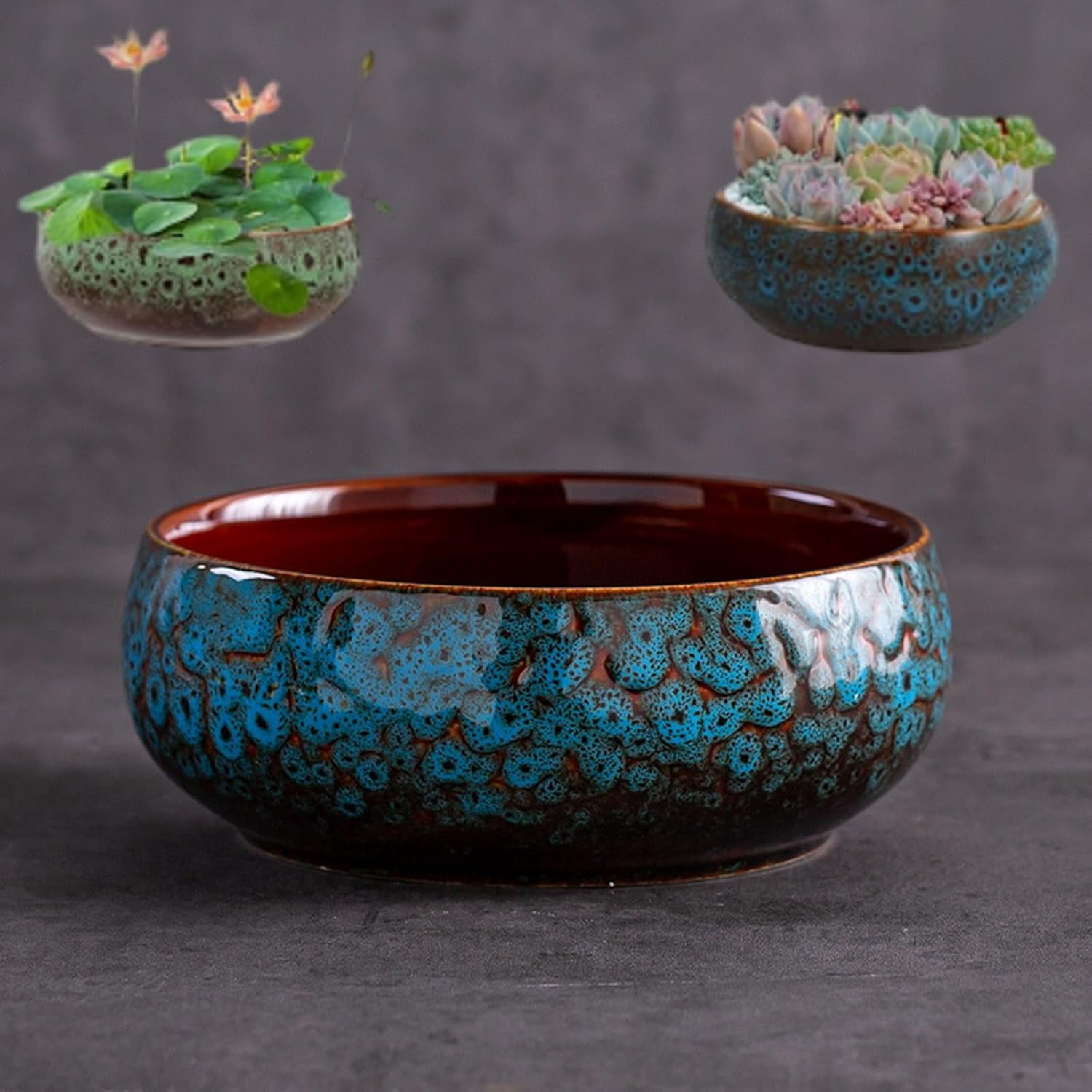 Lotus Bowl Planter, Lotus Bowl Planter with Stand, Ceramic Lotus Flower ...