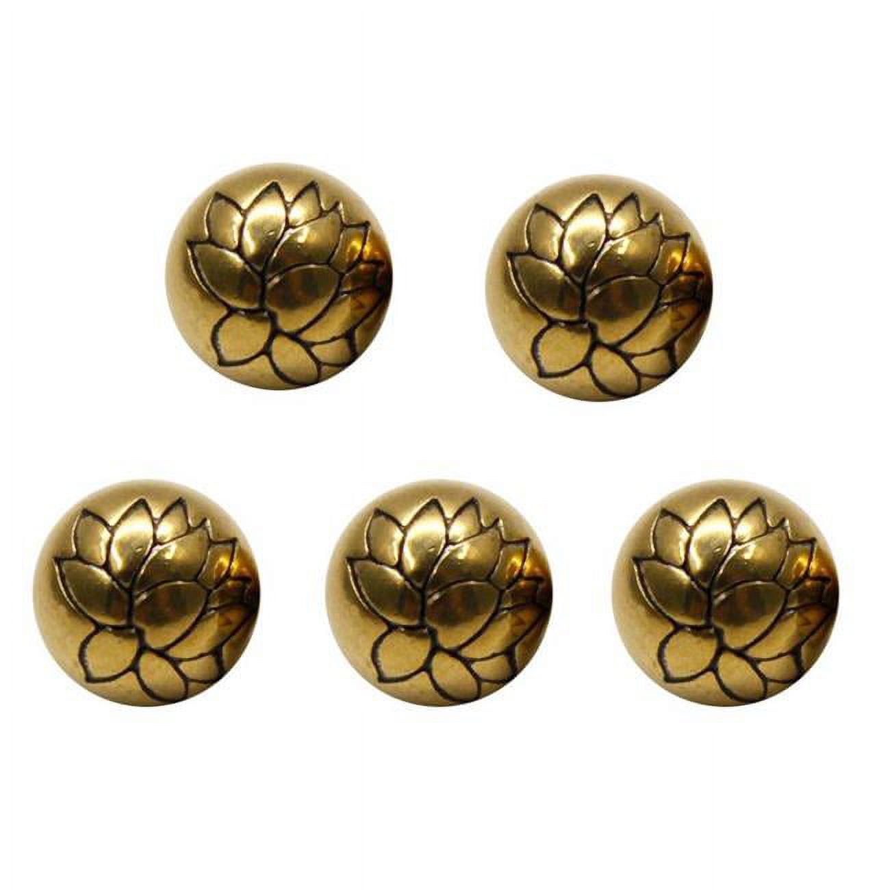 Lotus Brass Chinese Cheongsam Sewing Round Buttons, Bronze - 5 Piece ...