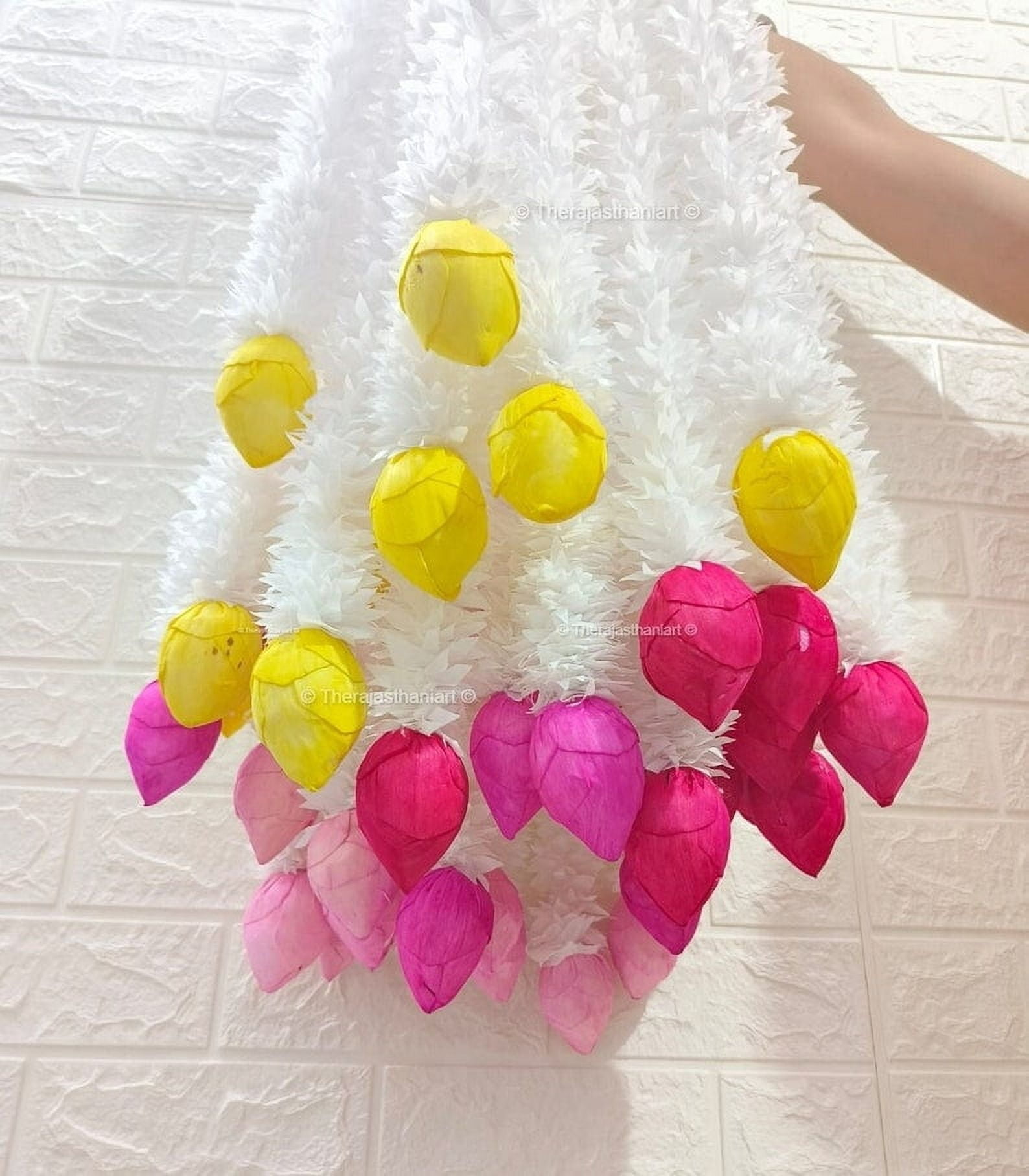Lotus Buds Jasmine String Garlands, White Jasmine Party Backdrop ...
