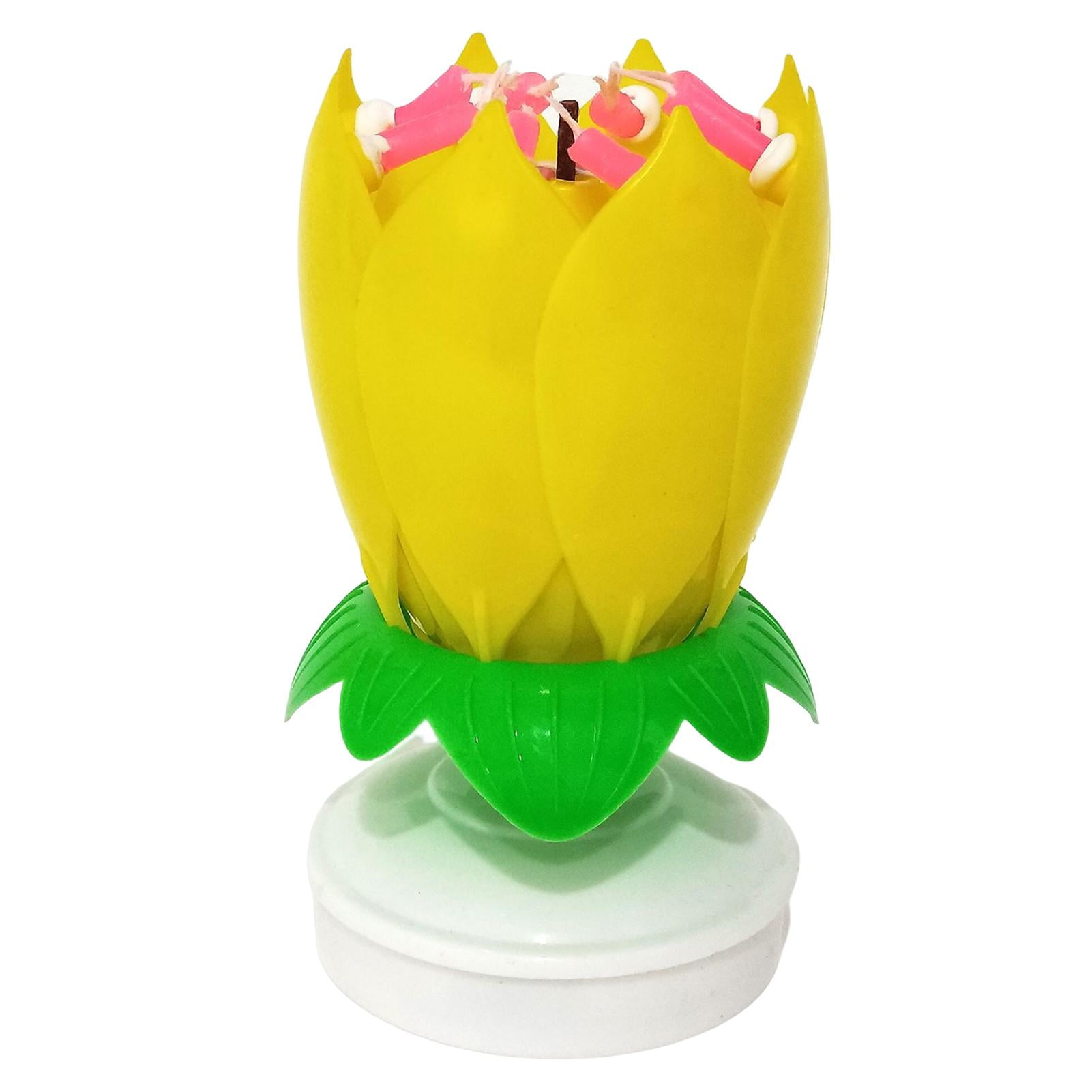 Lotus Candle, Rotating Lotus Birthday Candle, Singing Candle Powered ...