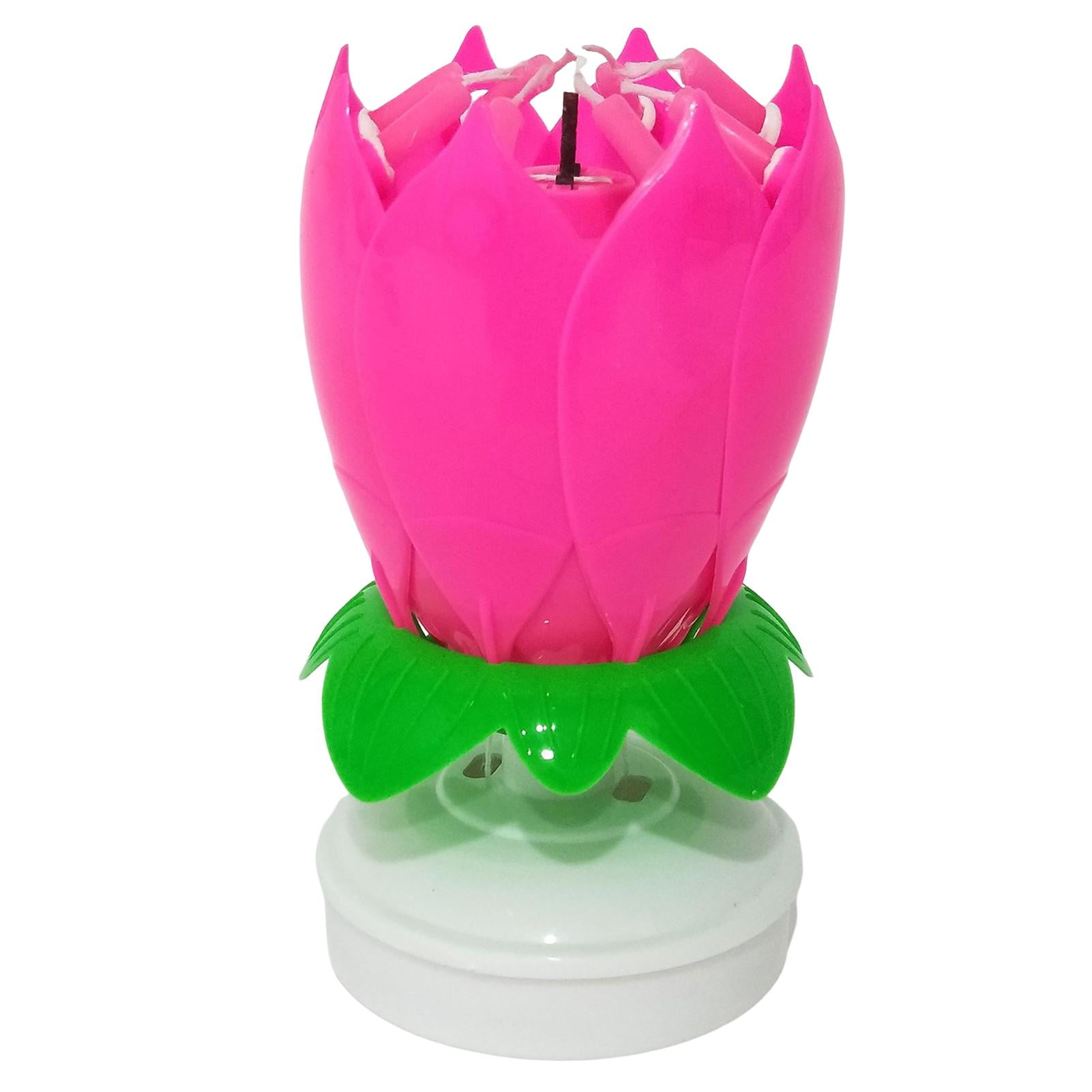 Lotus Candle, Rotating Lotus Birthday Candle, Singing Candle Powered ...