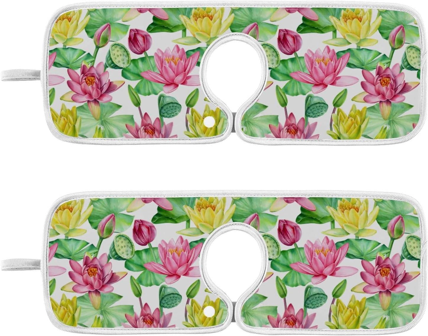 Lotus Colorful Flowers Sink Splash Guard for Faucet 2 Packs Faucet ...