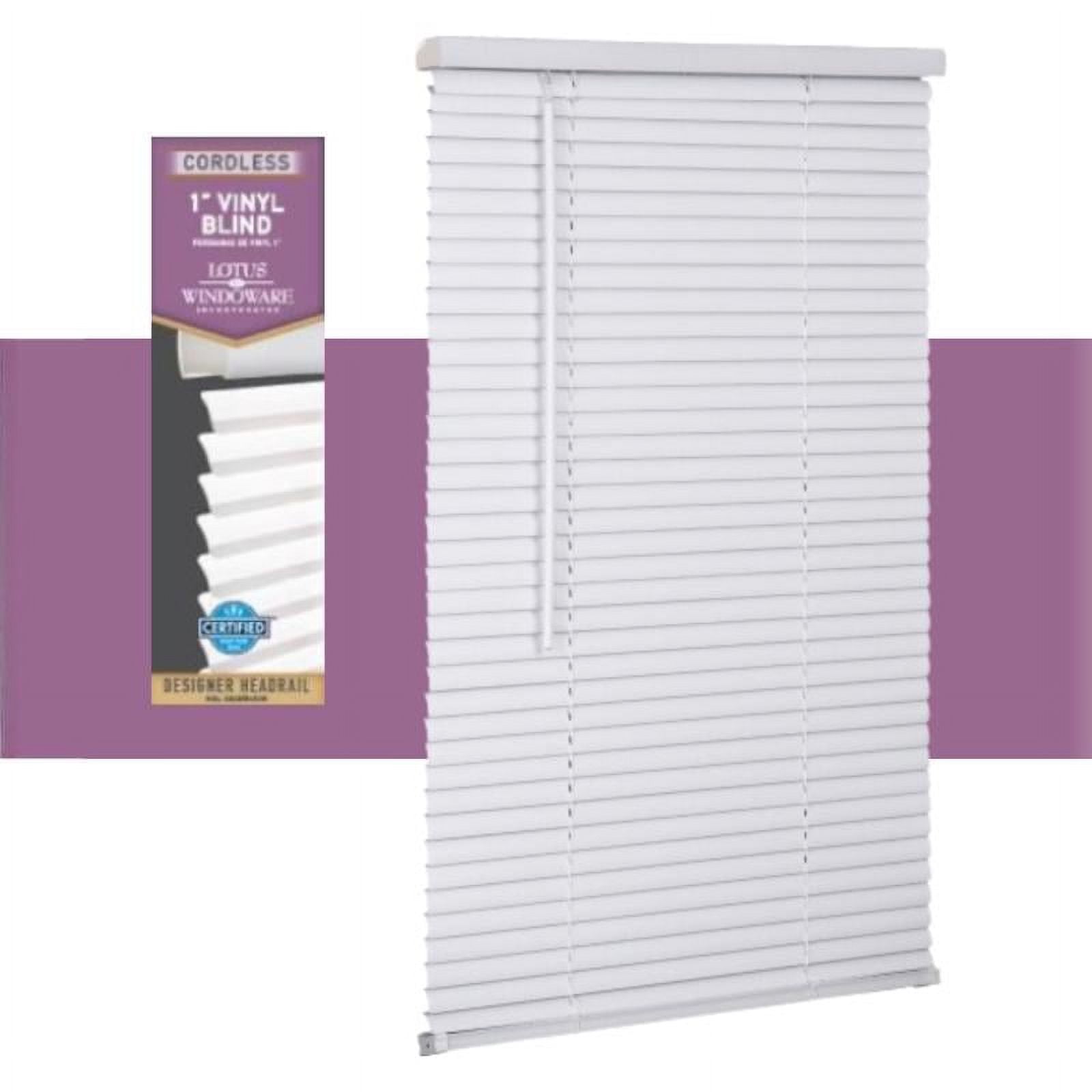 Lotus Cordless White Vinyl Mini-Blinds - 1 in. Slat, 71 in. W X 72 in ...