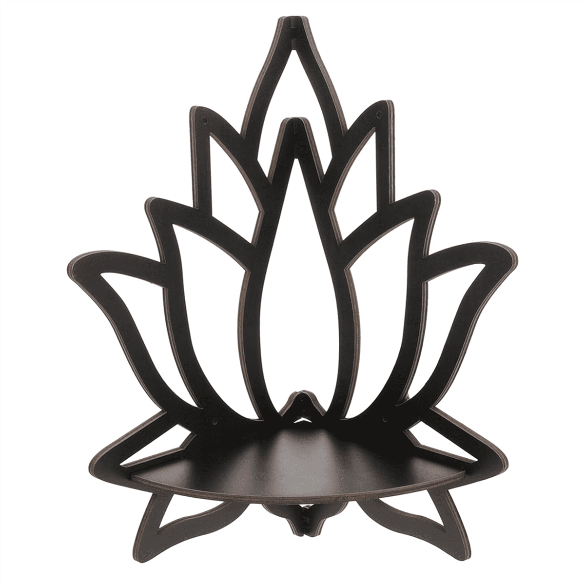 Lotus Corner Shelf Wooden Wall Mount Floating Shelf Decorative Flower ...