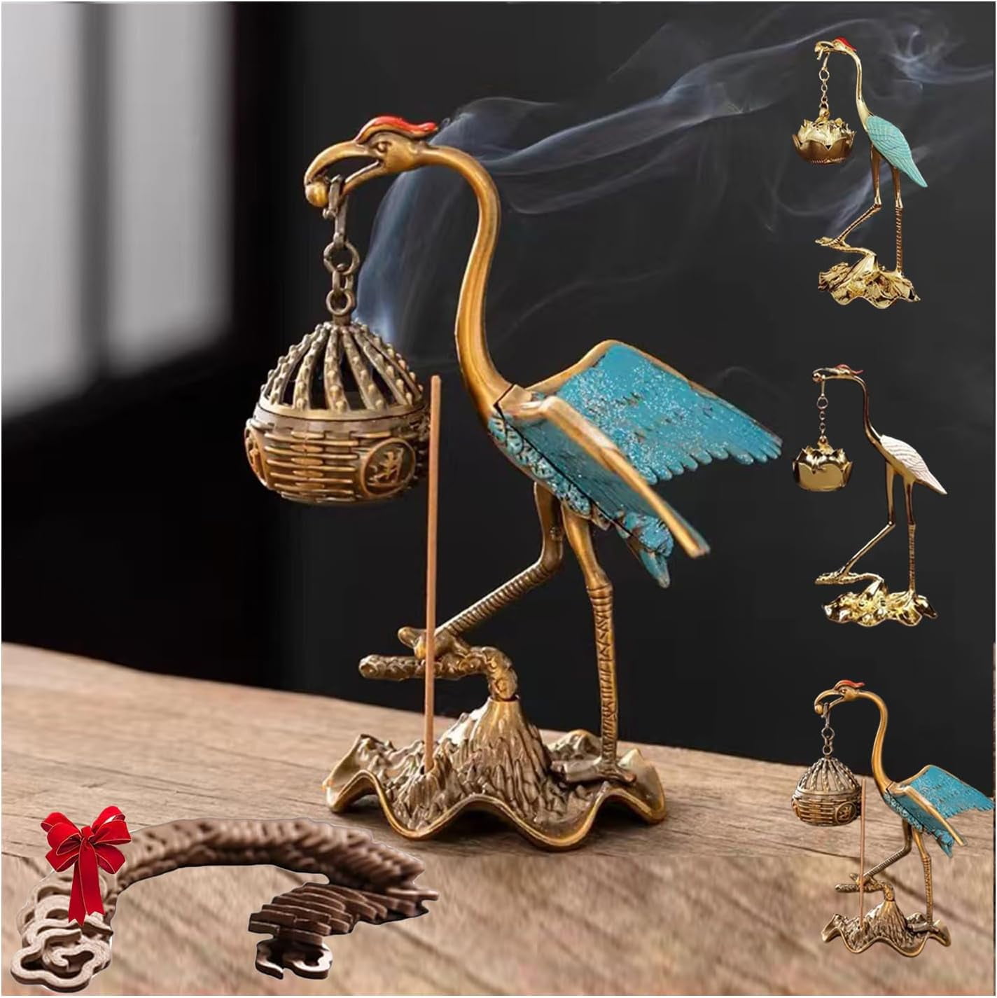 Lotus Crane Ornaments & Aromatherapy Diffuser, Small Aromatherapy ...