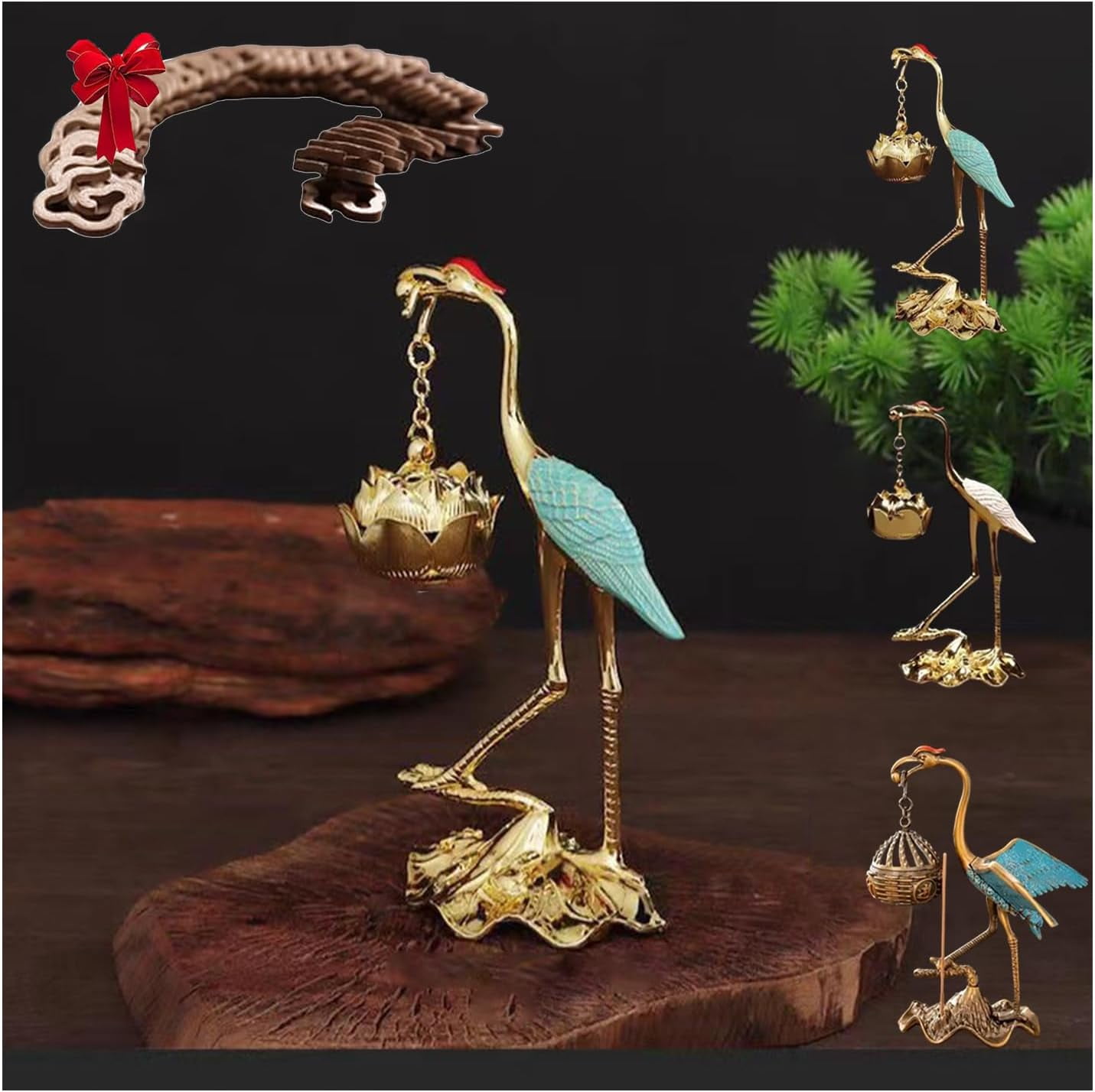 Lotus Crane Ornaments & Aromatherapy Diffuser, Small Aromatherapy ...