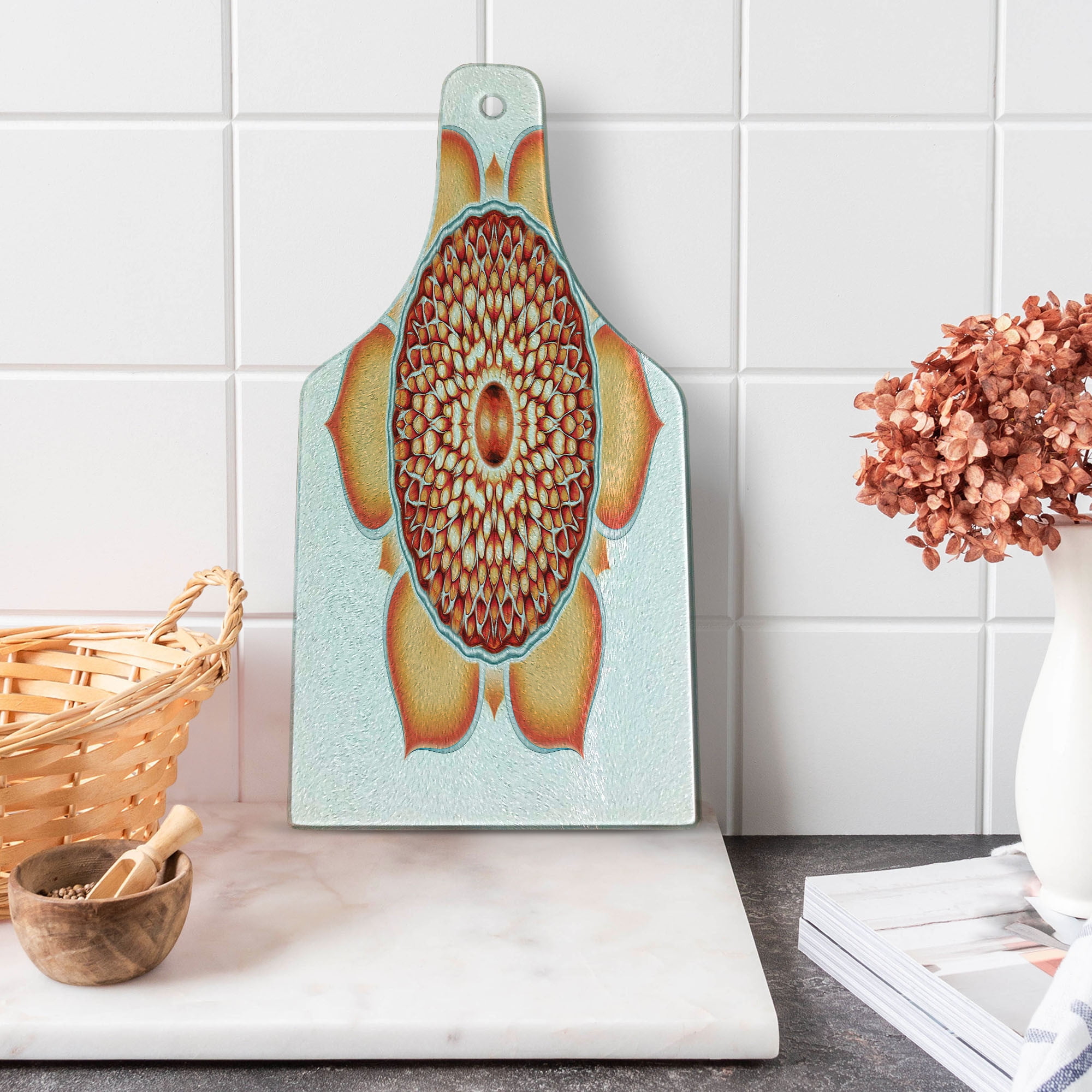 Lotus Cutting Board, Pomegranate Tibetan Mandala Renewal of Life ...