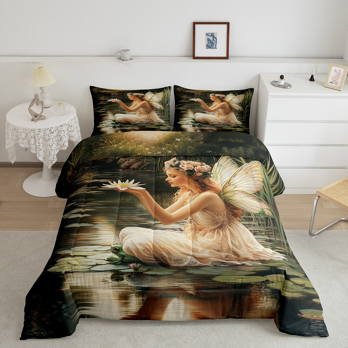 Lotus Fairy Comforter Set Twin Size,Magical Bedding Set 2Pcs Adult Room ...