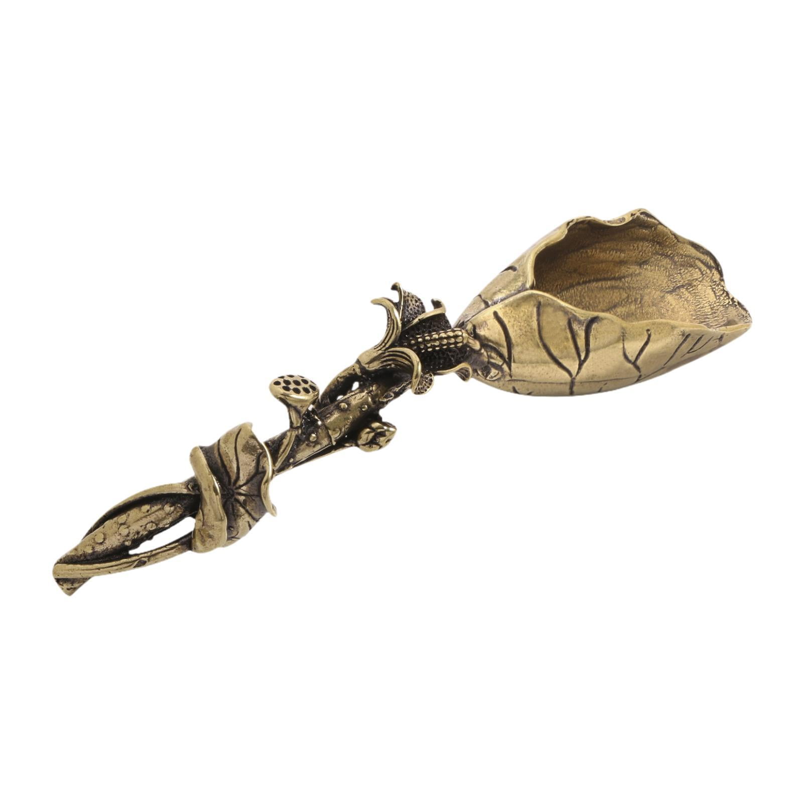 Lotus Figurine Tea Spoon Tea Ceremony Tool Featuring a Retro Lotus ...
