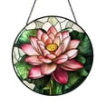 Lotus Floral Stained Glass Suncatcher – Decorative Window Hanging Art ...
