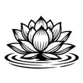 Lotus Flower Abstract Silhouette Metal Wall Art Decor, Black Iron Wall ...