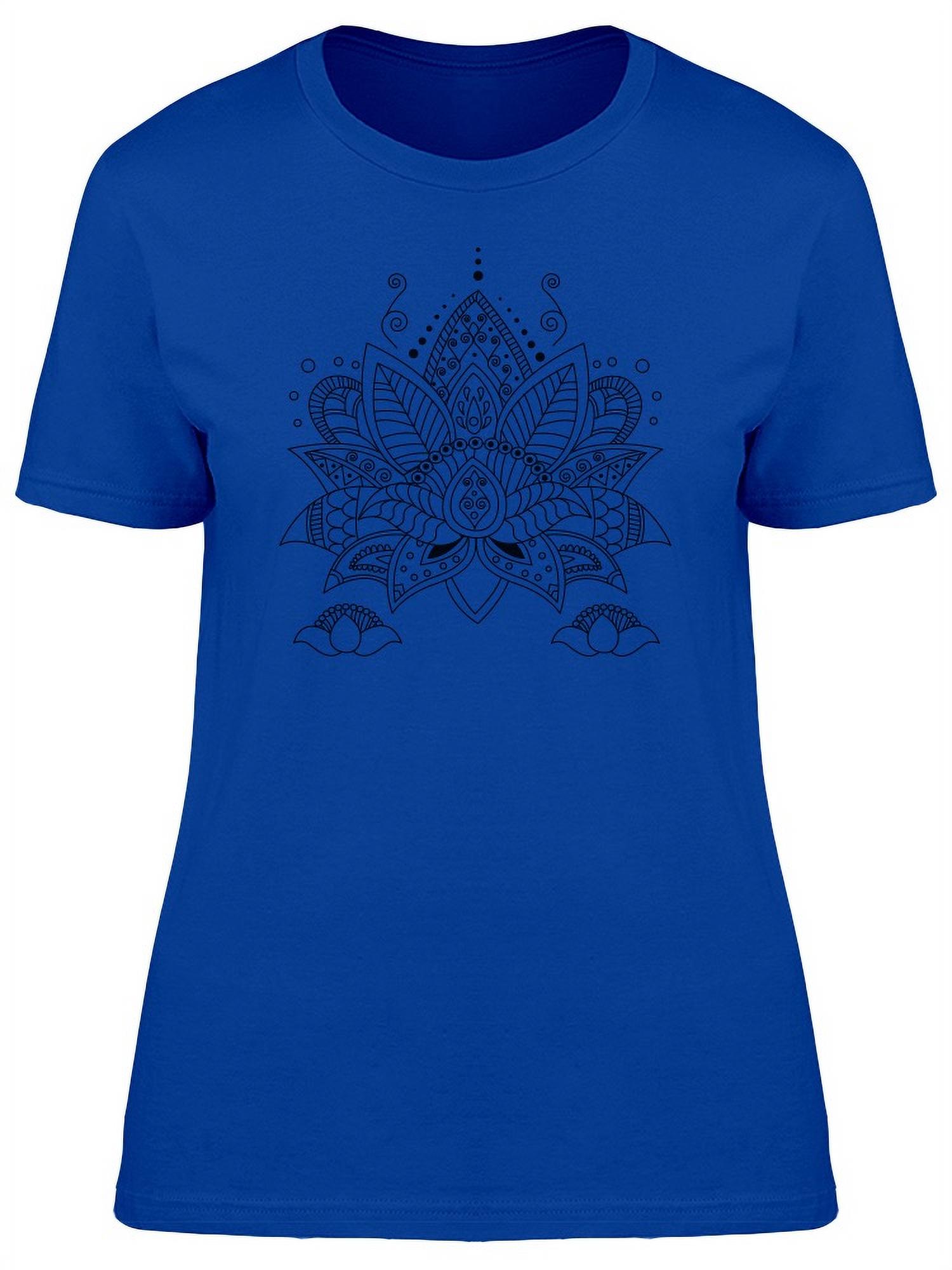 Lotus Flower Black Silhouette T-Shirt Women -Image by Shutterstock ...