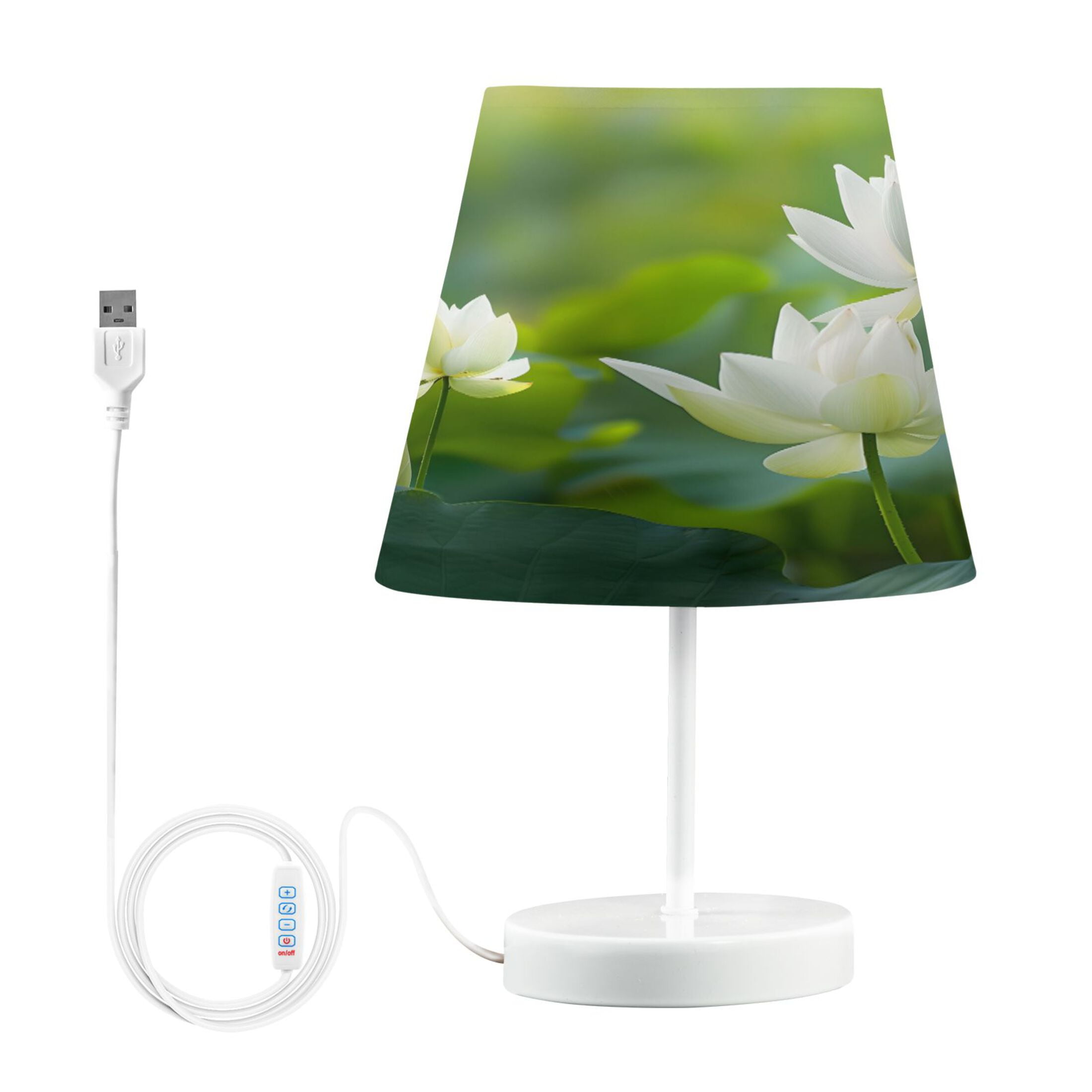 Lotus Flower Blooming Desk Lamp LED Table Nightstand Lamps with 3 Color ...