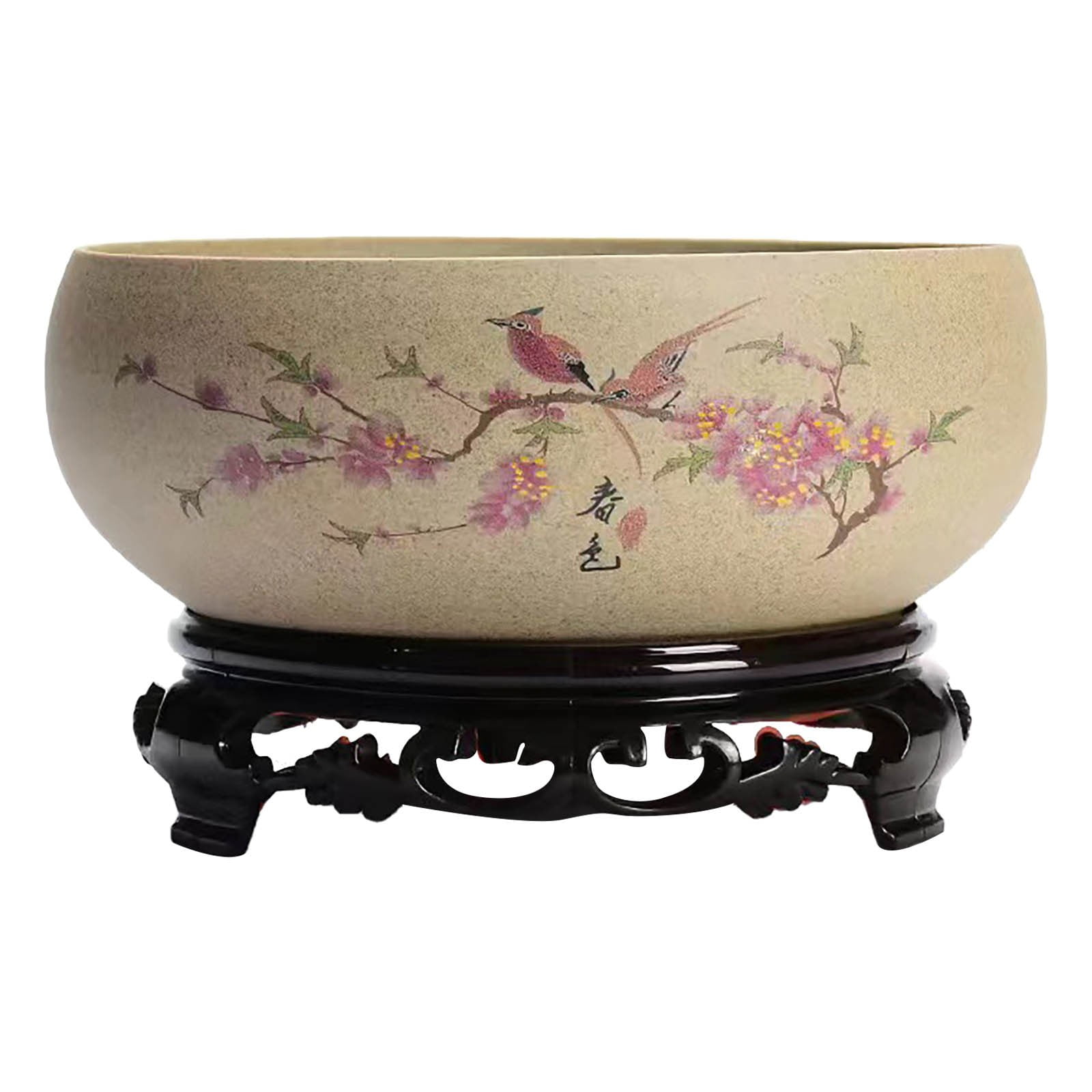 Lotus Flower Bowl Planter with Stand - Ceramic Hydroponic Planter for ...