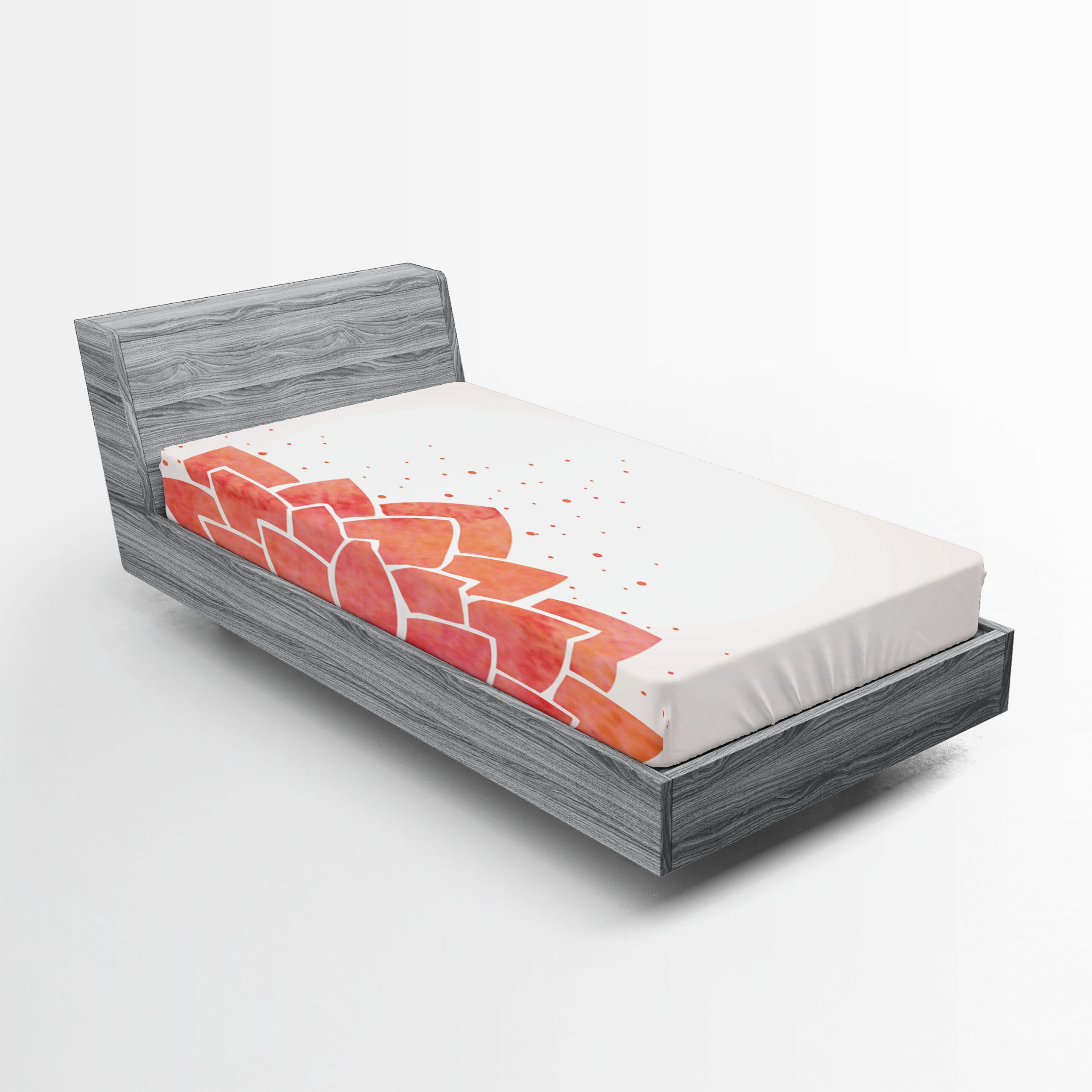 Lotus Flower Fitted Sheet, Aquarelle Style Half Lily Ayurveda Theme ...