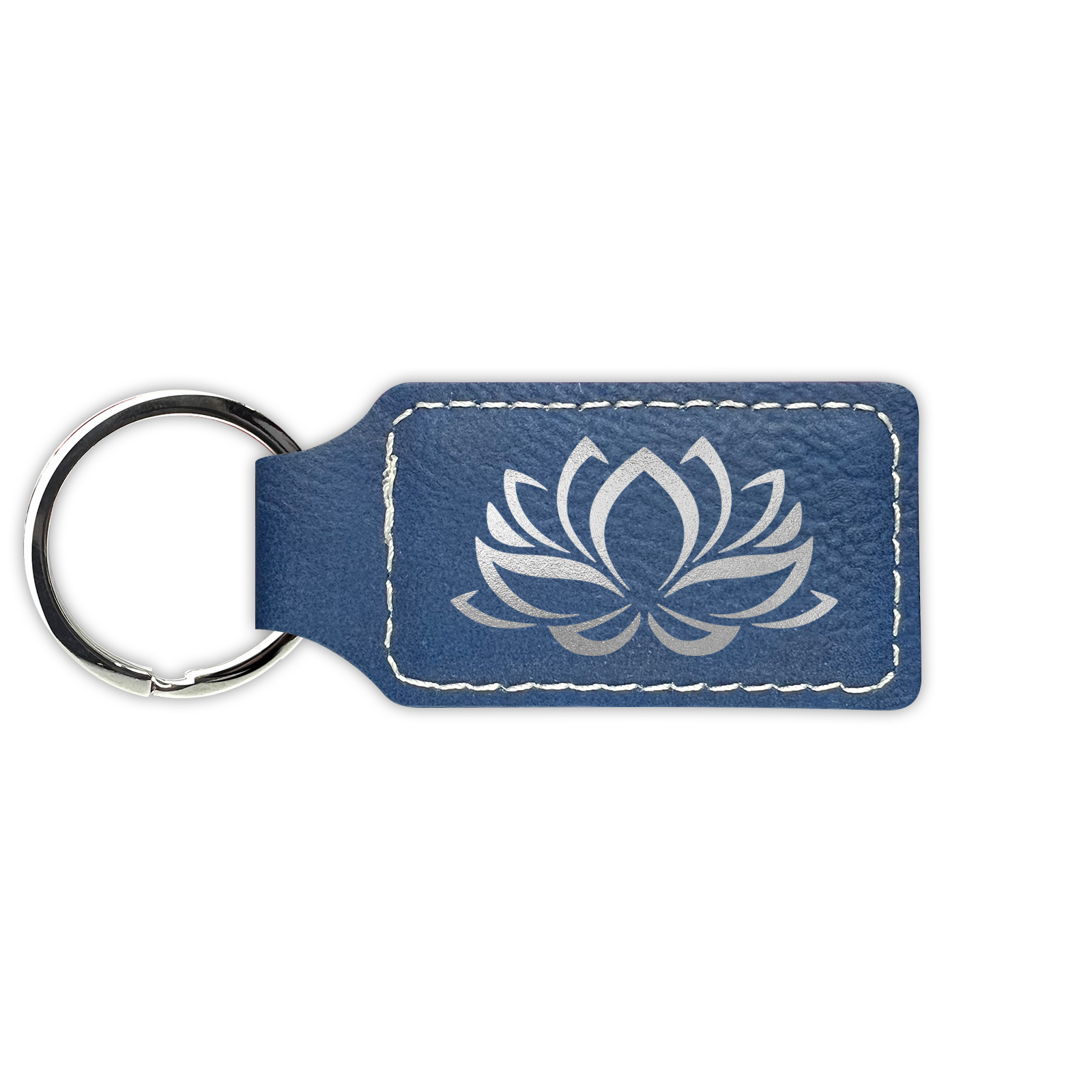 Lotus Flower Keychain Leatherette Rectangle - Laser Engraved - Many ...