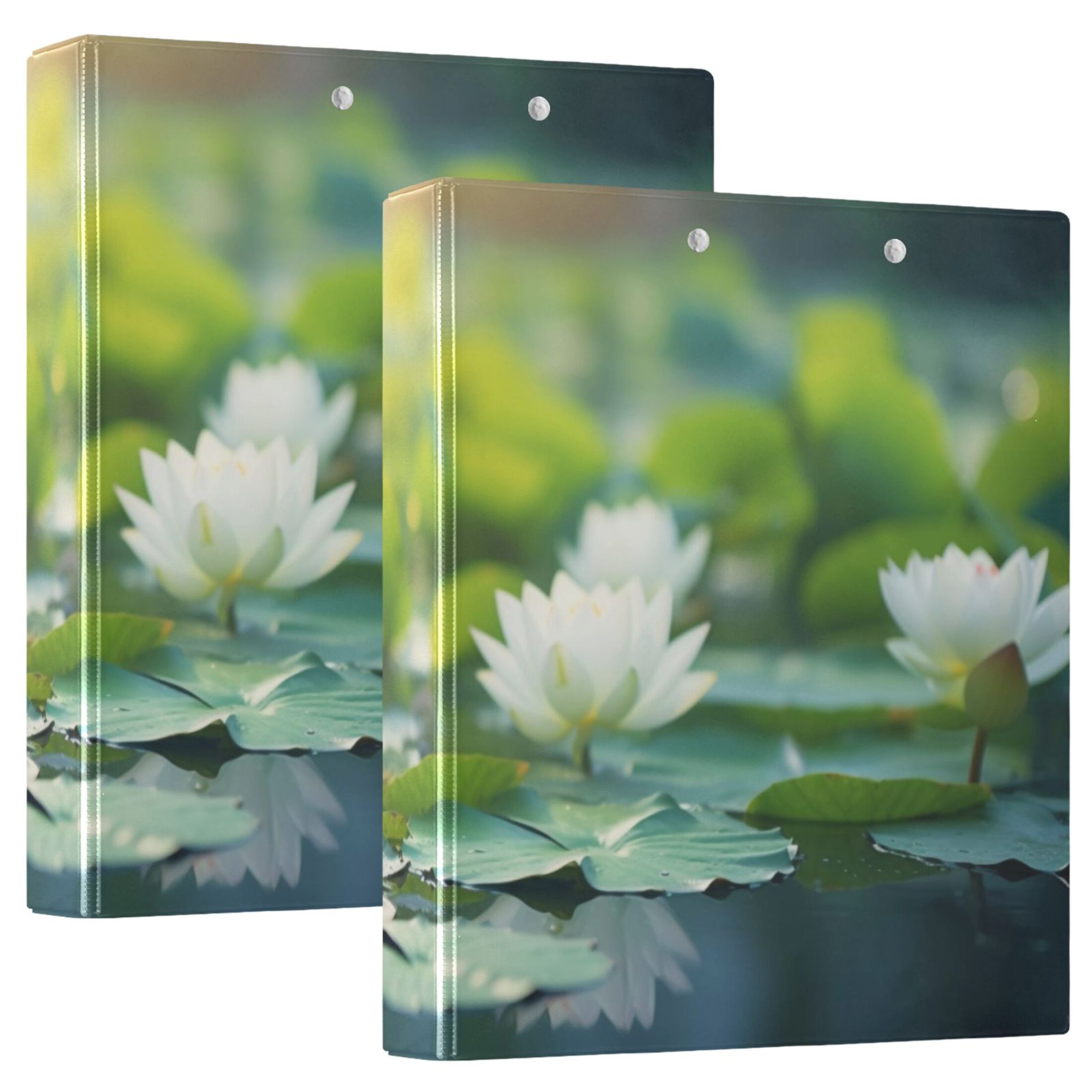 Lotus Flower Leaf Hardcover 3 Ring Binder 1.5 inch Round Rings with ...