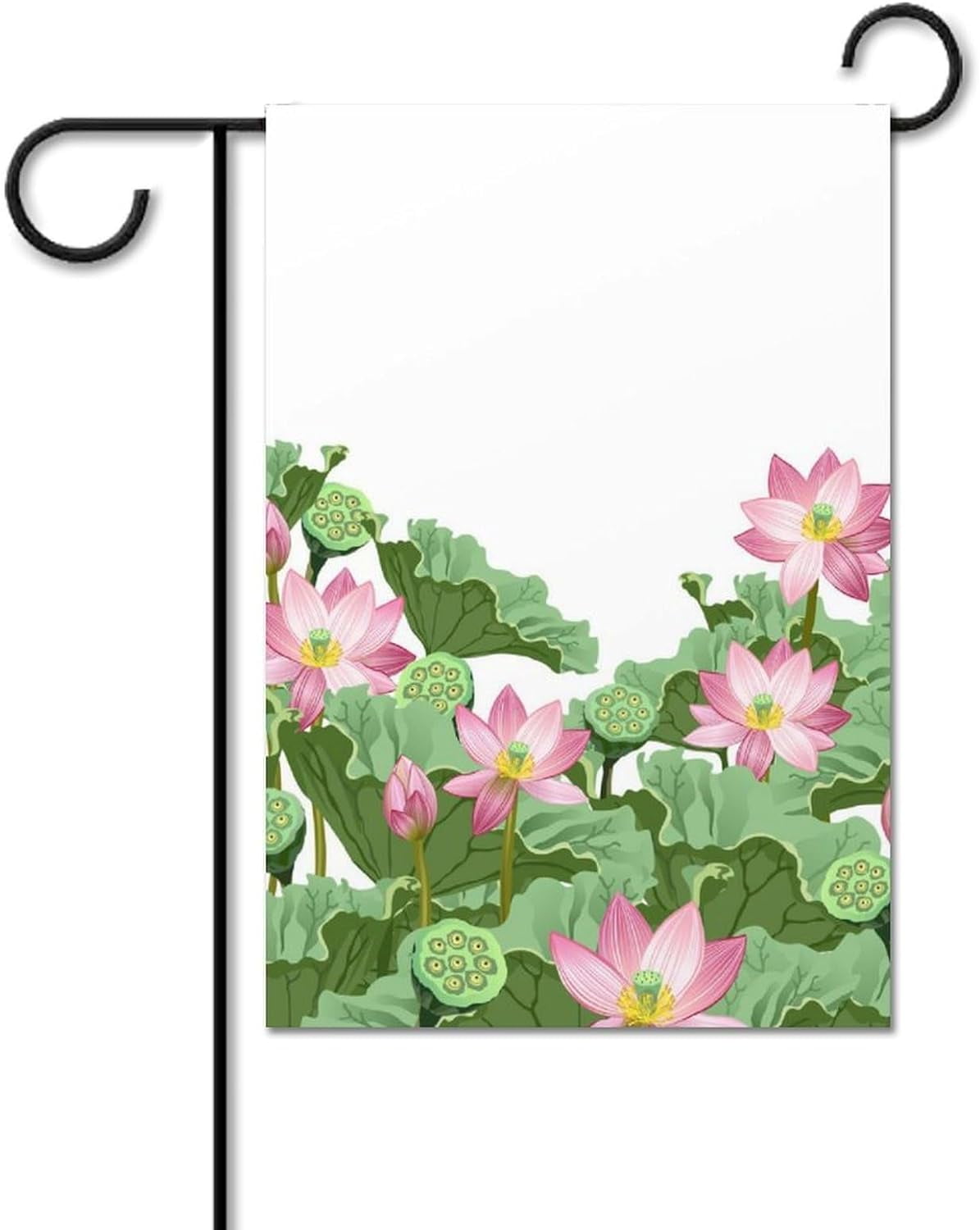 Lotus Flower Leaves Garden Flags Summer Plants Flag Double Sided ...
