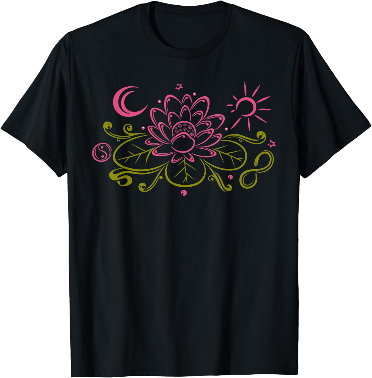 Lotus Flower Lotus Flower Yoga Yin Yang Infinity Symbol Namaste T-Shirt ...