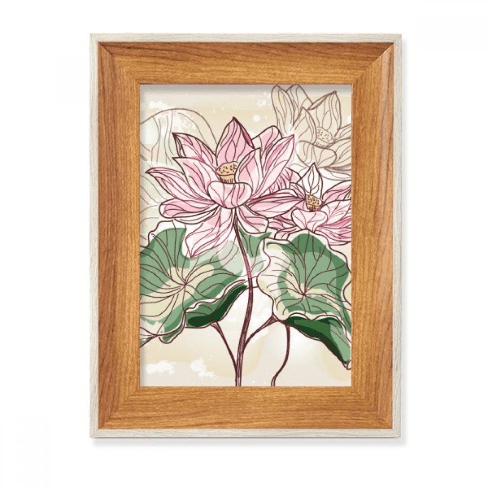 Lotus Flower Lotus Root Watercolor Desktop Wooden Photo Frame Display ...