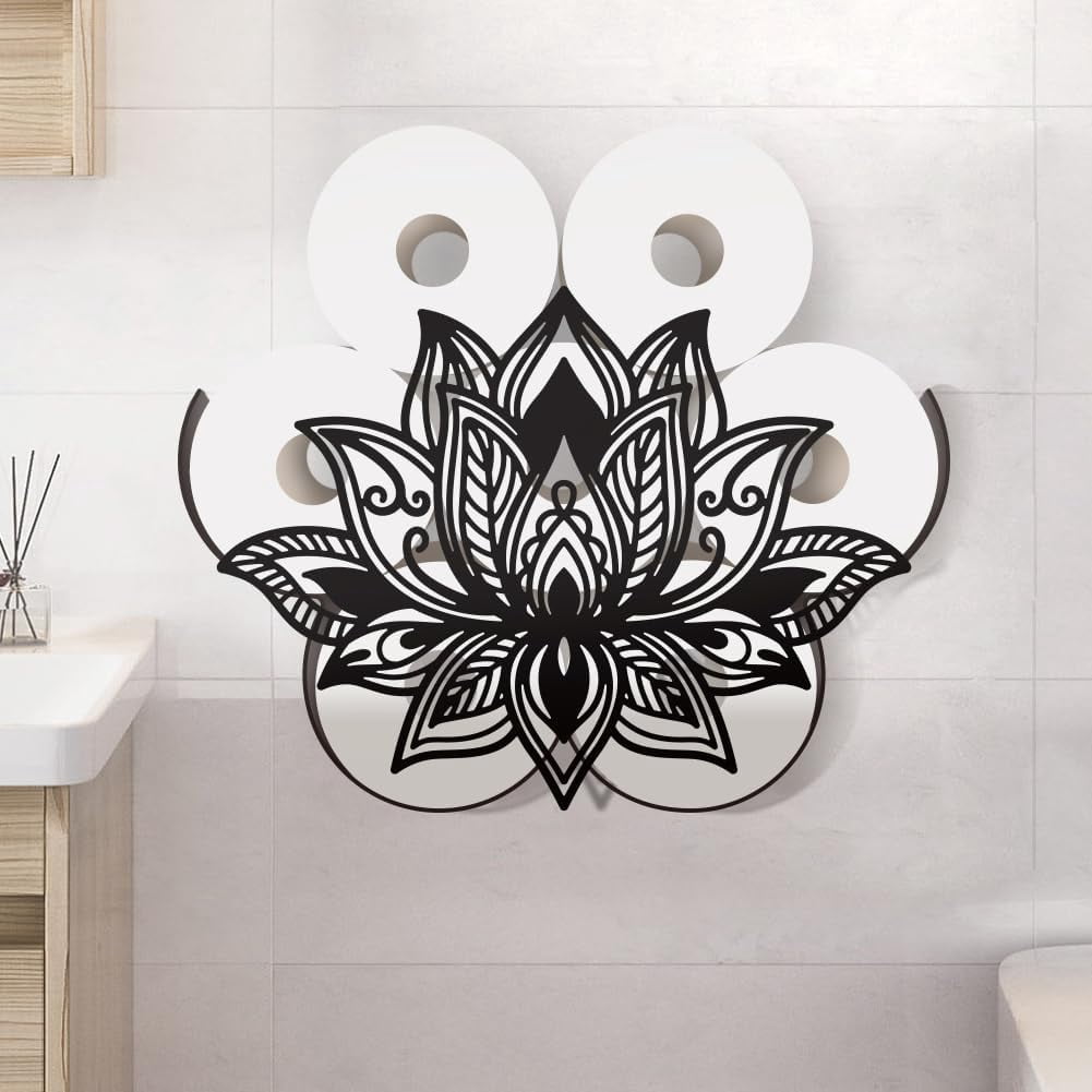 Lotus Flower Metal Toilet Paper Holder Bohe Mandala Decorative Toilet ...
