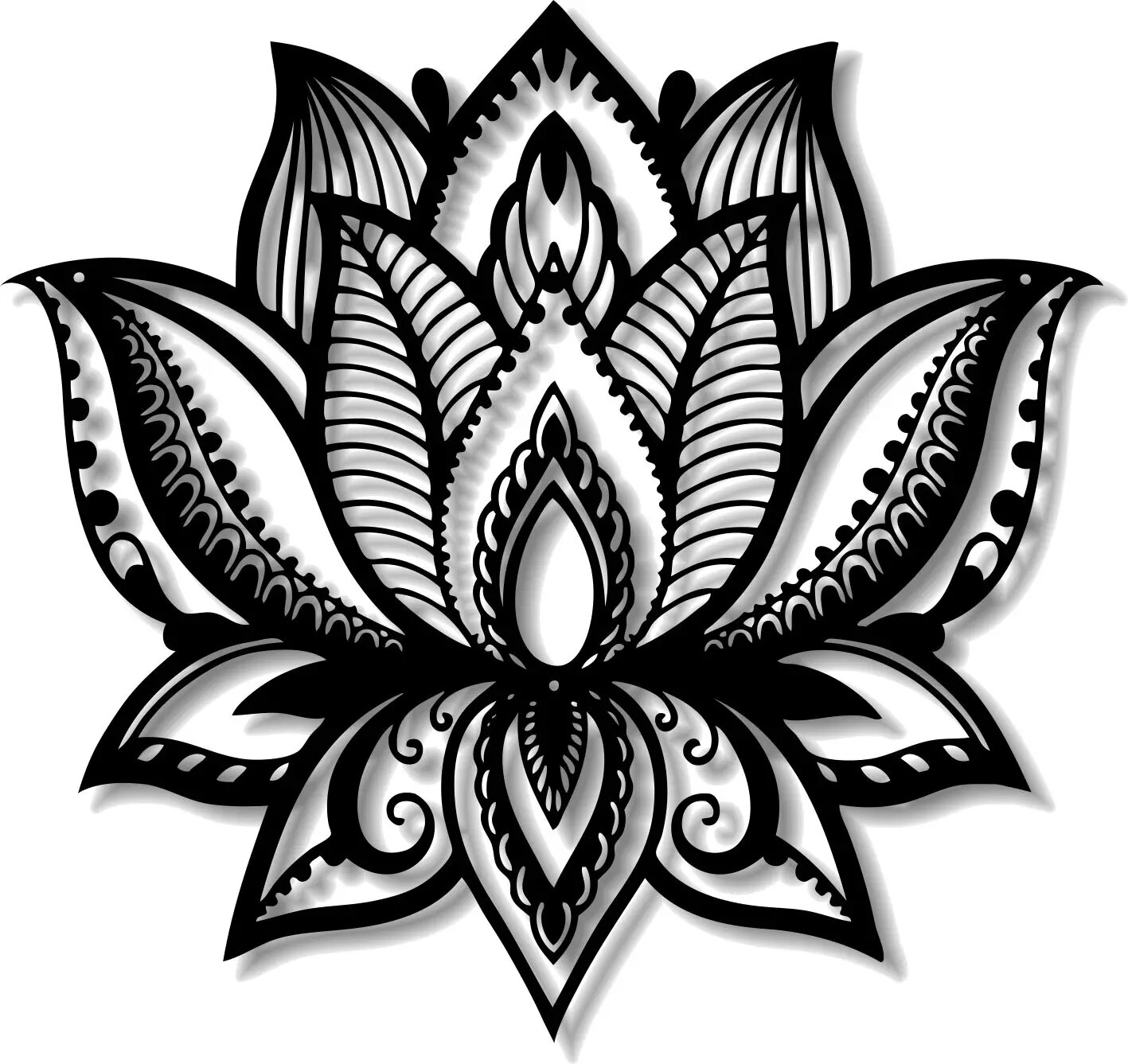 Lotus Flower Metal Wall Decor Art, Religion Faith Mandala Home Wall ...