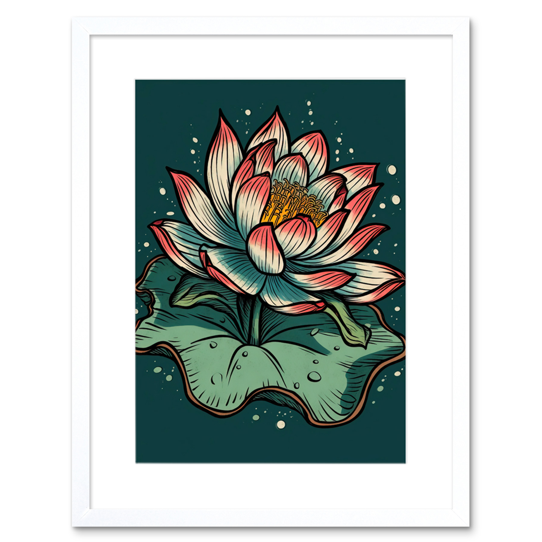 Lotus Flower Old School USA Tattoo Ink Body Art Rockabilly Americana ...