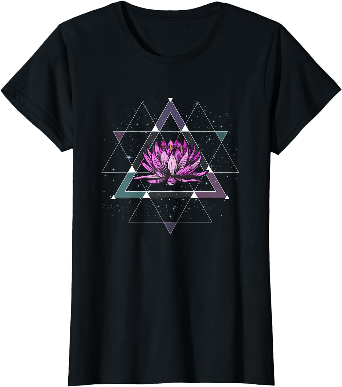 Lotus Flower Sacred Geometry Yoga Meditation Spiritual Zen T-Shirt ...
