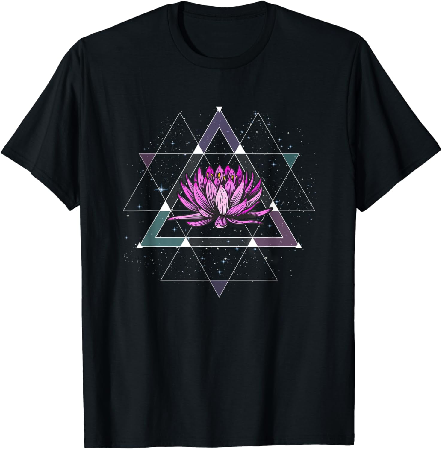 Lotus Flower Sacred Geometry Yoga Meditation Spiritual Zen T-Shirt - Walmart.com