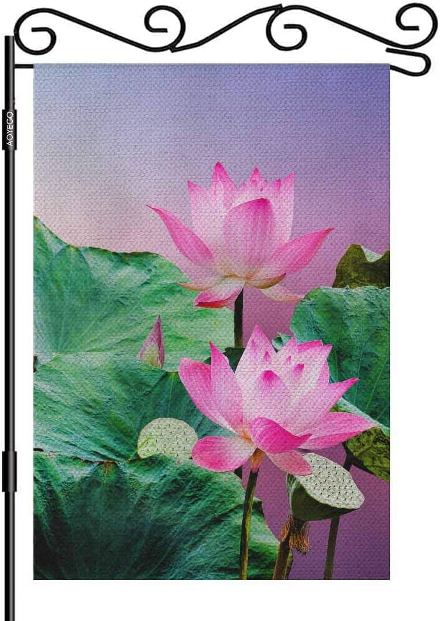 Lotus Flower Small Garden Flag Vertical Double Sided 12.5 x 18 Inch ...