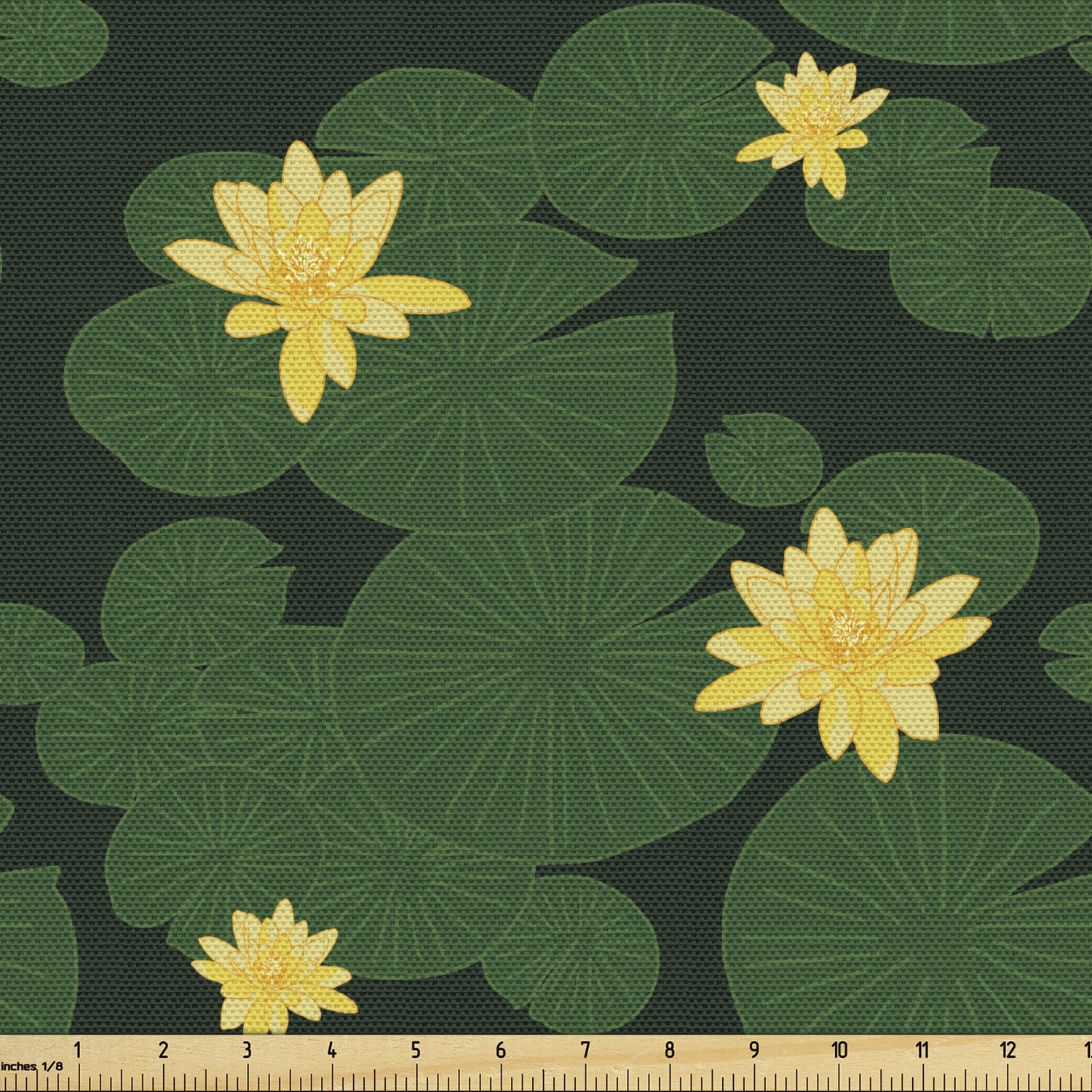 Ambesonne Lotus Flower Fabric by the Yard Upholstery, Purity, 5 Yards ...