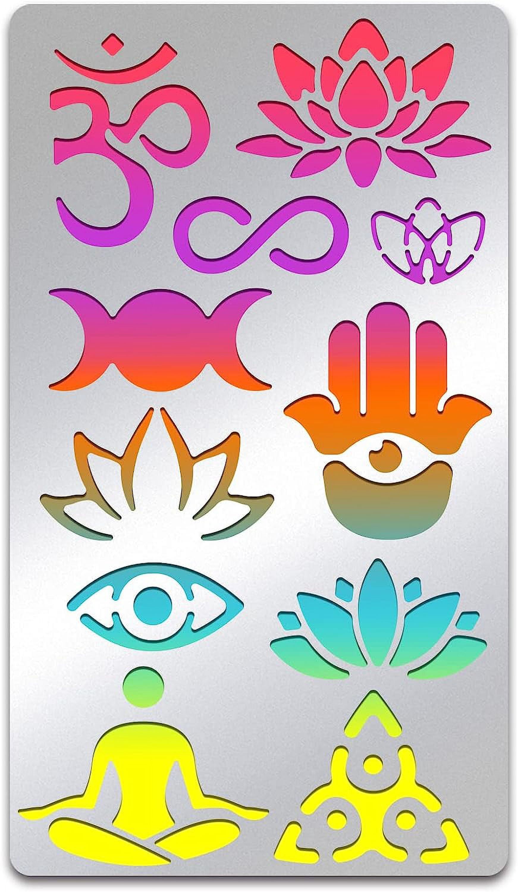 Lotus Flower Stainless Steel Stencil Metal Stencil Reusable Templates ...