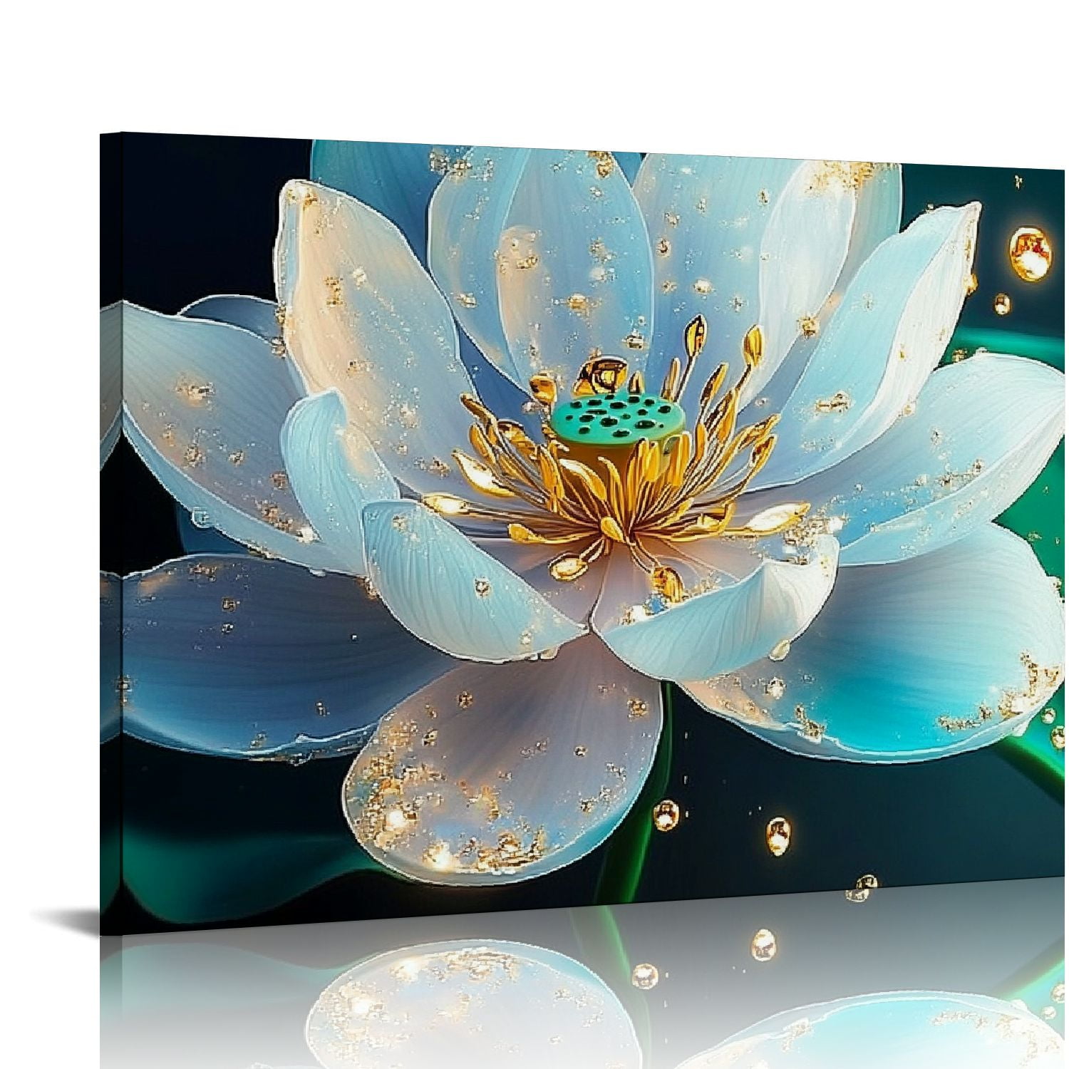 Lotus Flower Wall Art, Lotus Flower Canvas Wall Art, Abstract Lotus ...