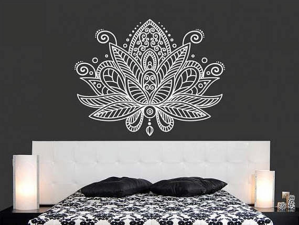 Lotus Flower Wall Decal Mandala Vinyl Sticker Decals Mehndi Bohemian ...