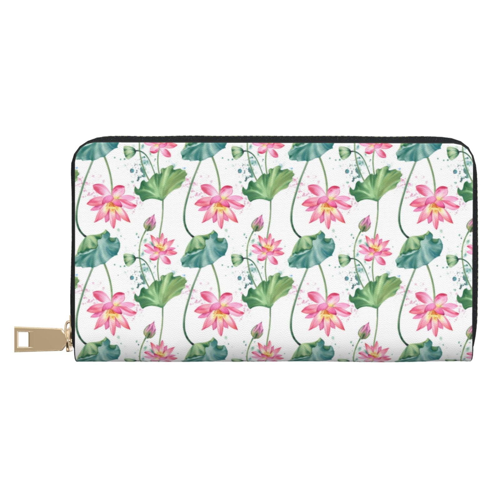 Lotus Flower Wallet Women, Leather Bifold Multi Card Wallet, Women's ...