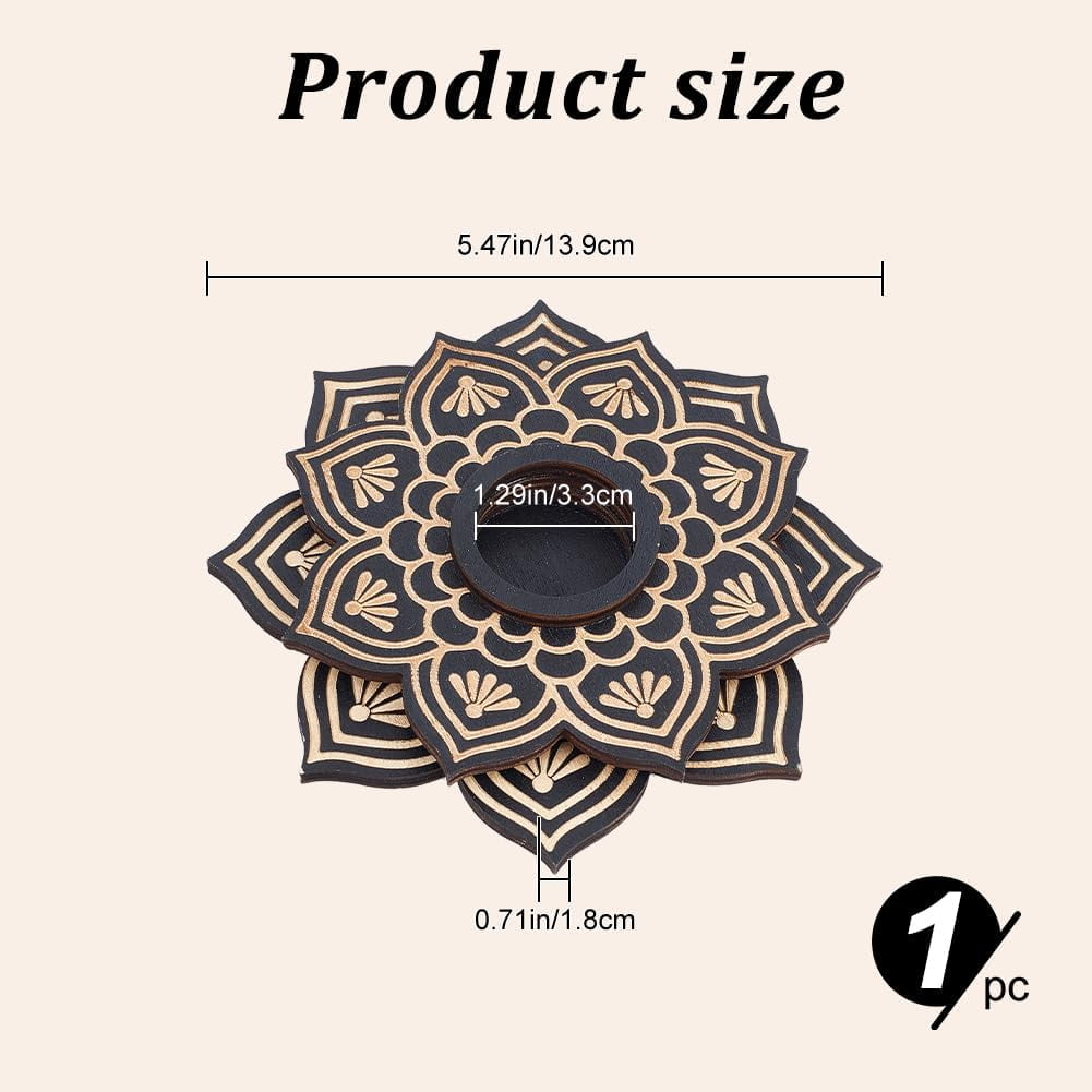 Lotus Flower Wooden Crystal Sphere Display Stand Crystal Holder Witch ...