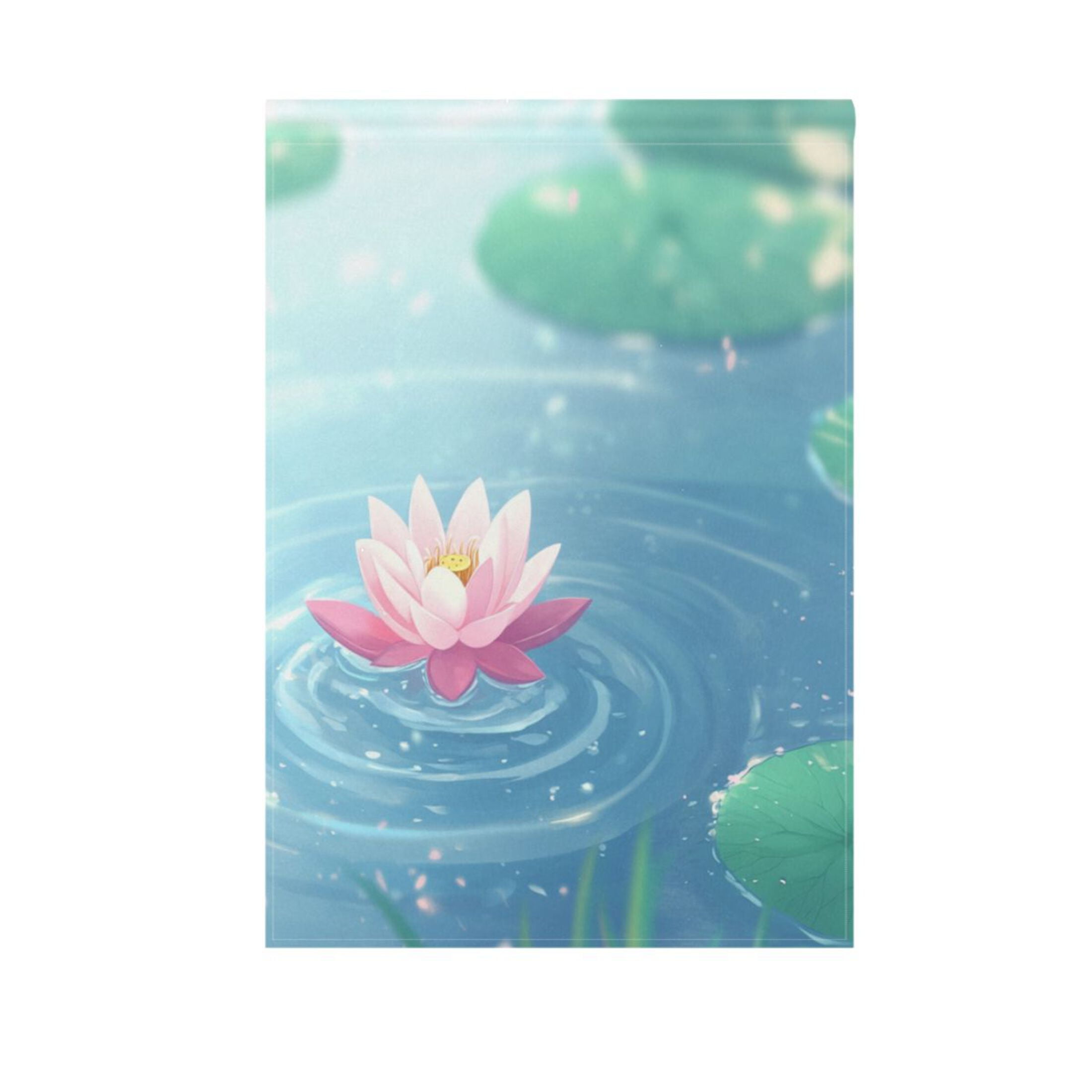 Lotus Flower and Leaves Garden Flag Double Sided Outdoor Banners Yard ...