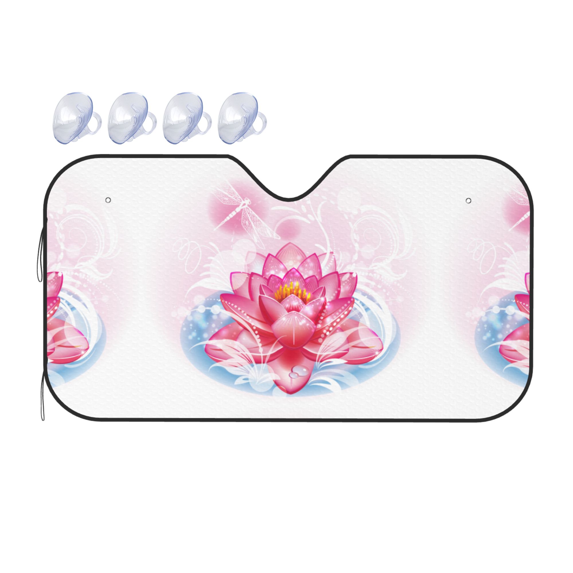 Lotus Flower figure 1-Piece Car Front Window Sunshade-Foldable for Most ...