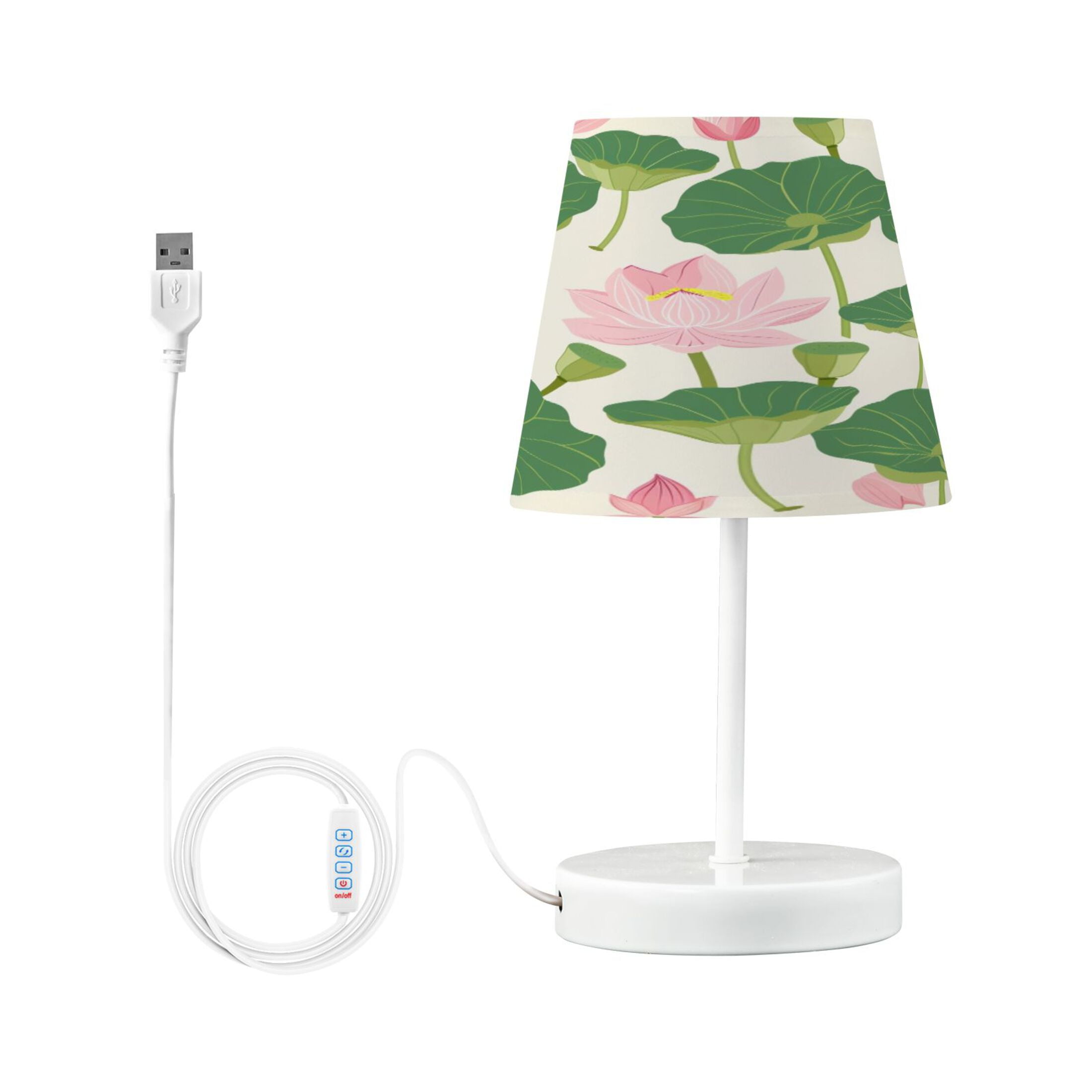 Lotus Flower with Leaf Desk Lamp LED Table Nightstand Lamps with 3 ...
