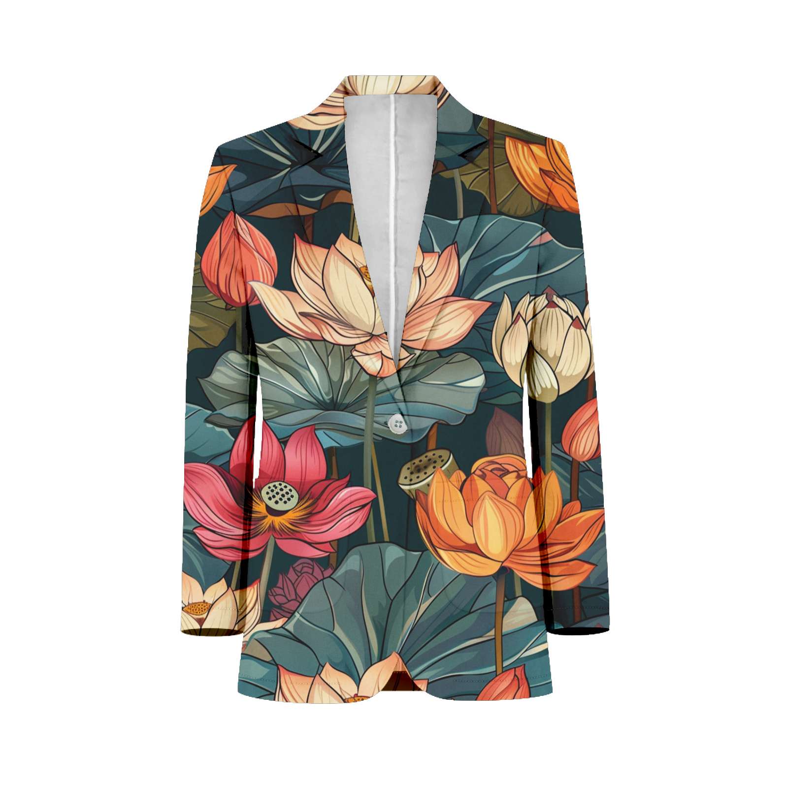 Lotus Flowers Nelumbo Nucifera Mens Suits Shawl Collar Slim Fit Suit ...