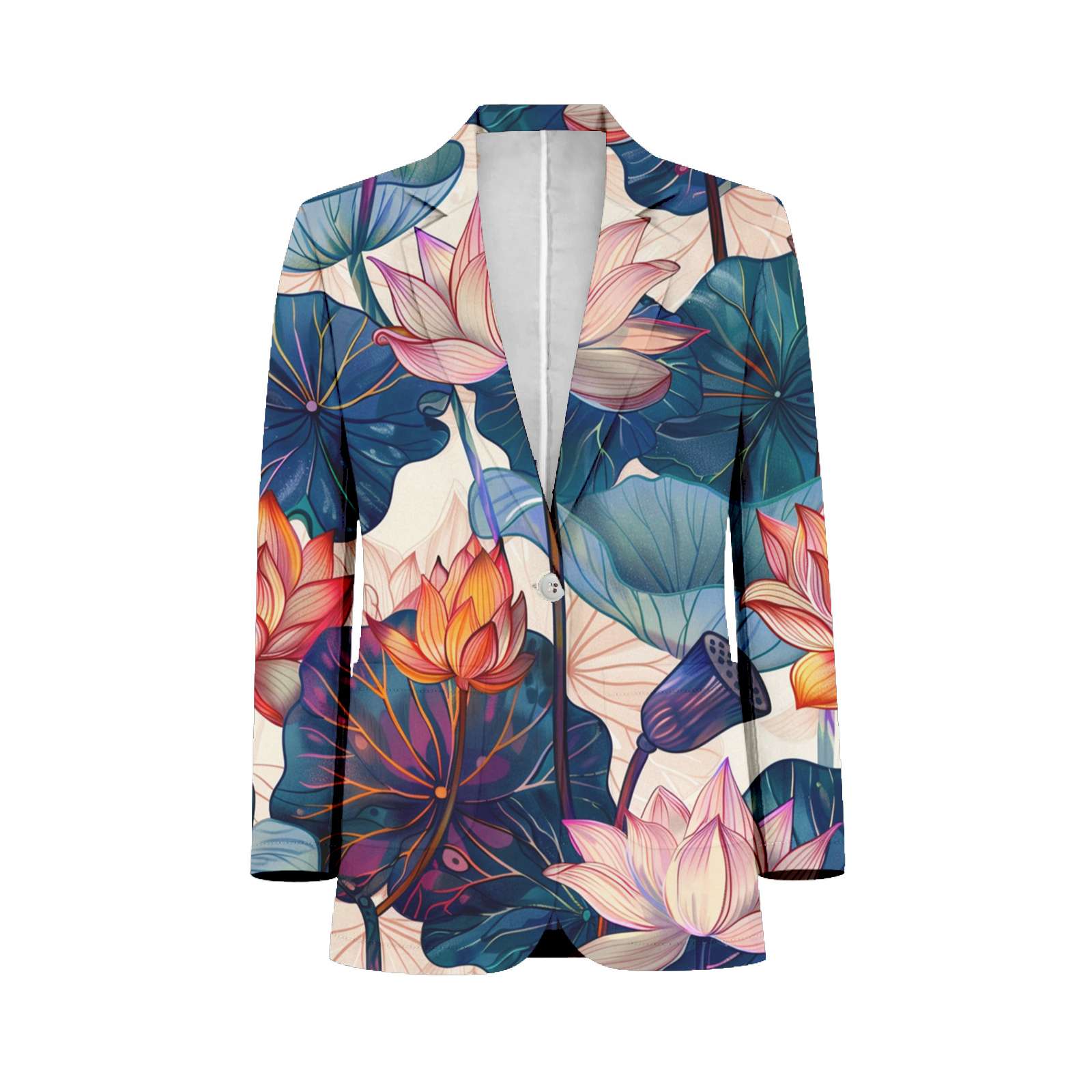 Lotus Flowers Nelumbo Nucifera Mens Suits Shawl Collar Slim Fit Suit ...