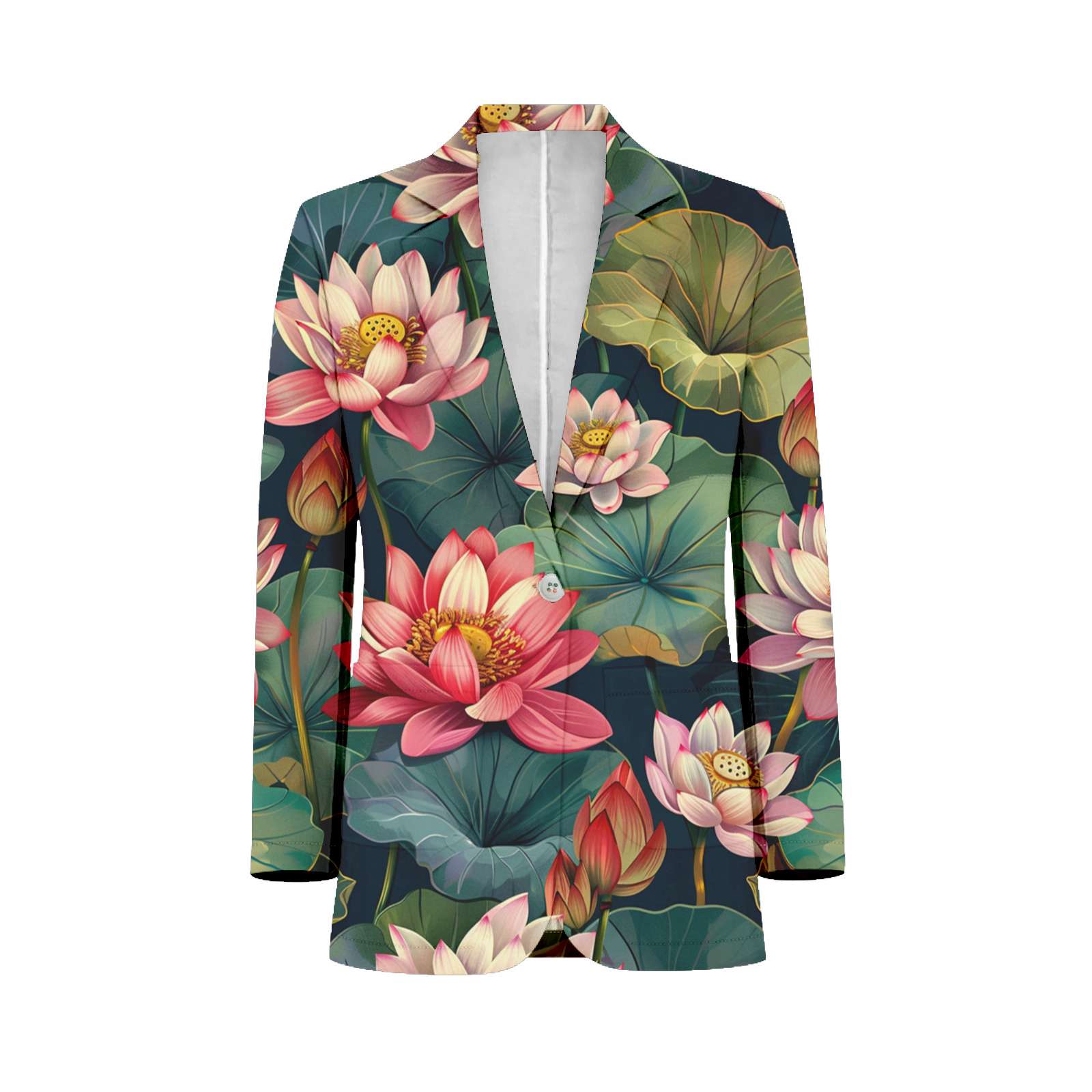 Lotus Flowers Nelumbo Nucifera Mens Suits Shawl Collar Slim Fit Suit ...