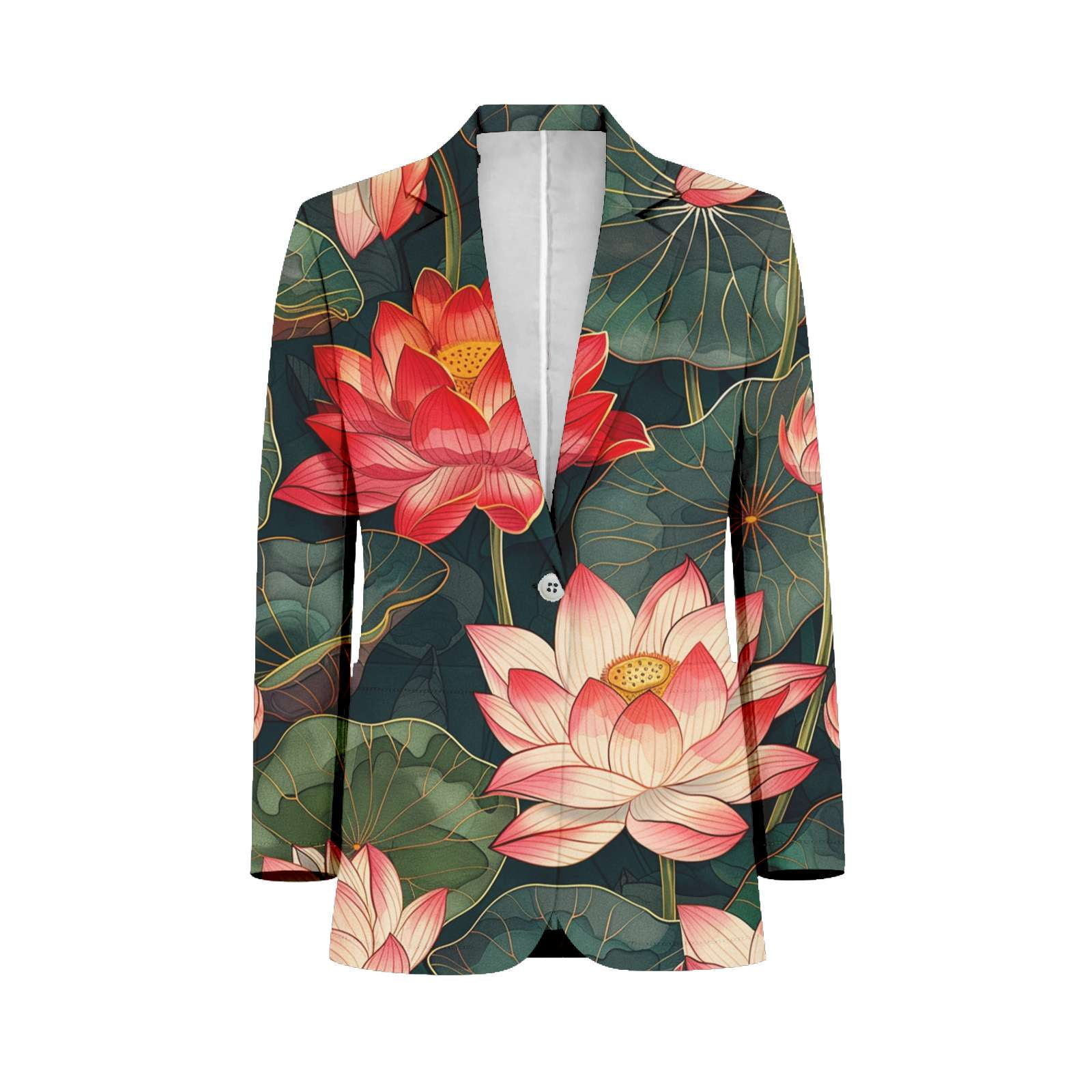 Lotus Flowers Nelumbo Nucifera Mens Suits Shawl Collar Slim Fit Suit ...