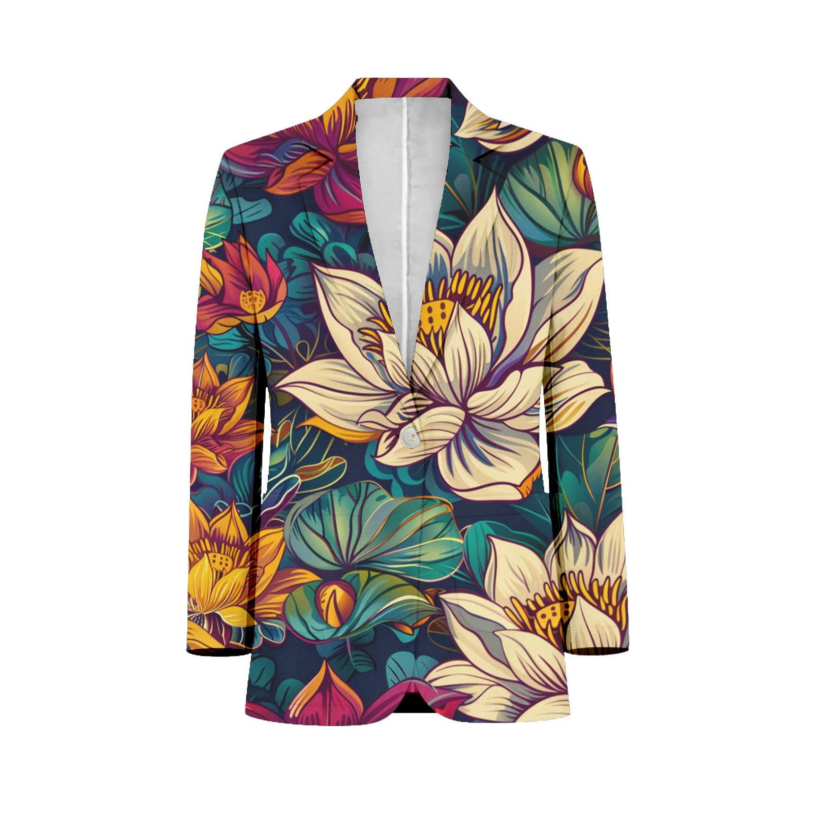 Lotus Flowers Nelumbo Nucifera Mens Suits Shawl Collar Slim Fit Suit ...
